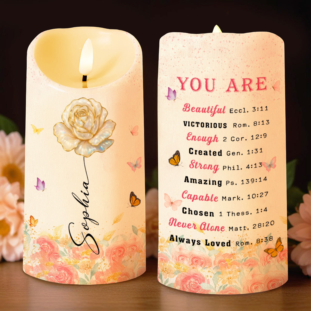 You Are Beautiful, Victorious, Enough - Rose And Butterflies, Custom ...