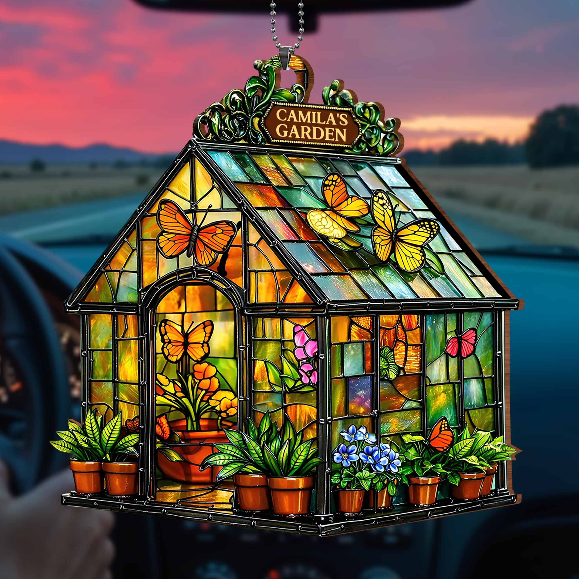 Garden Greenhouse Ornament, Car Hanging Ornament, Gift For Garden ...