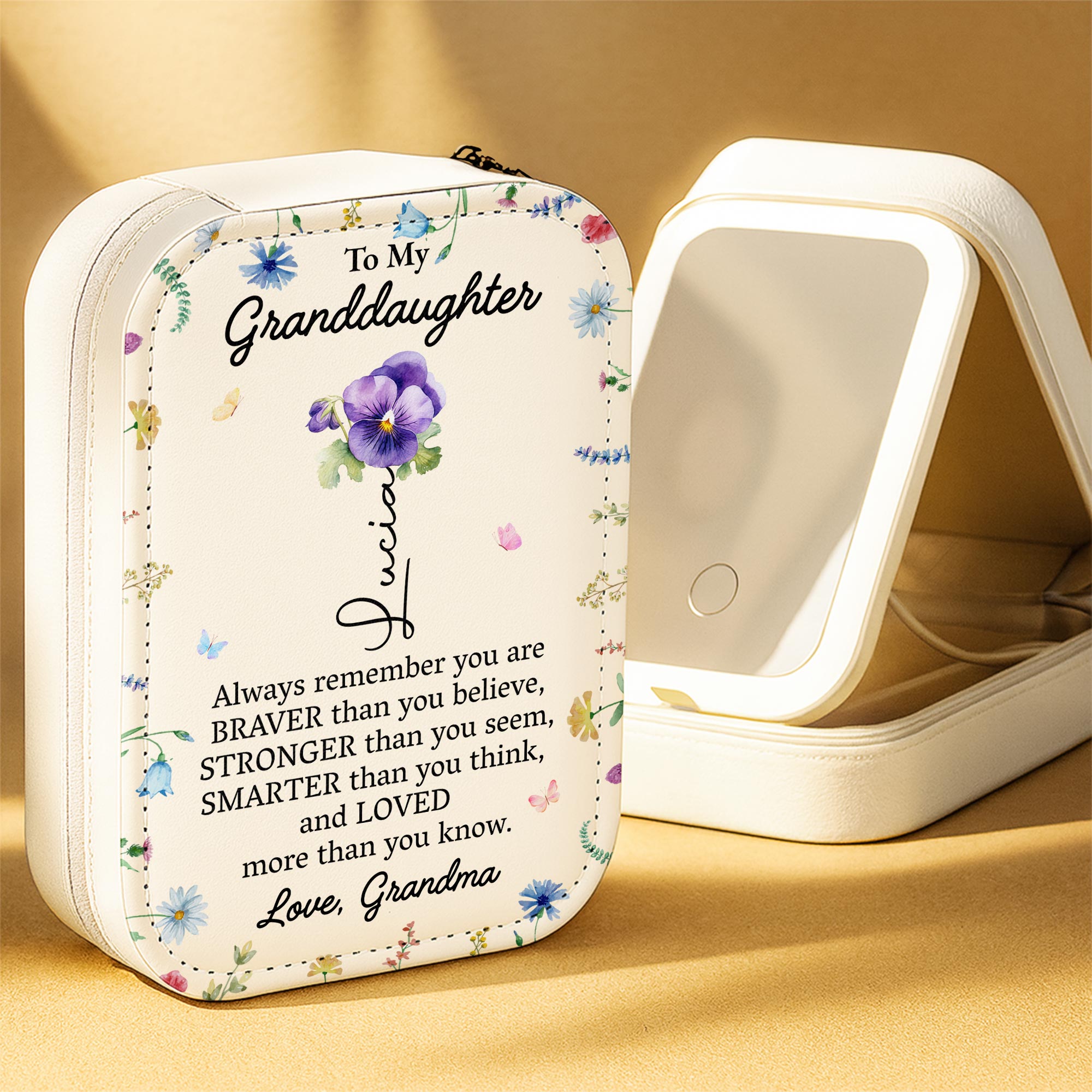 Always Remember You Are Braver, Flowers, Personalized Jewelry Box, Gift ...