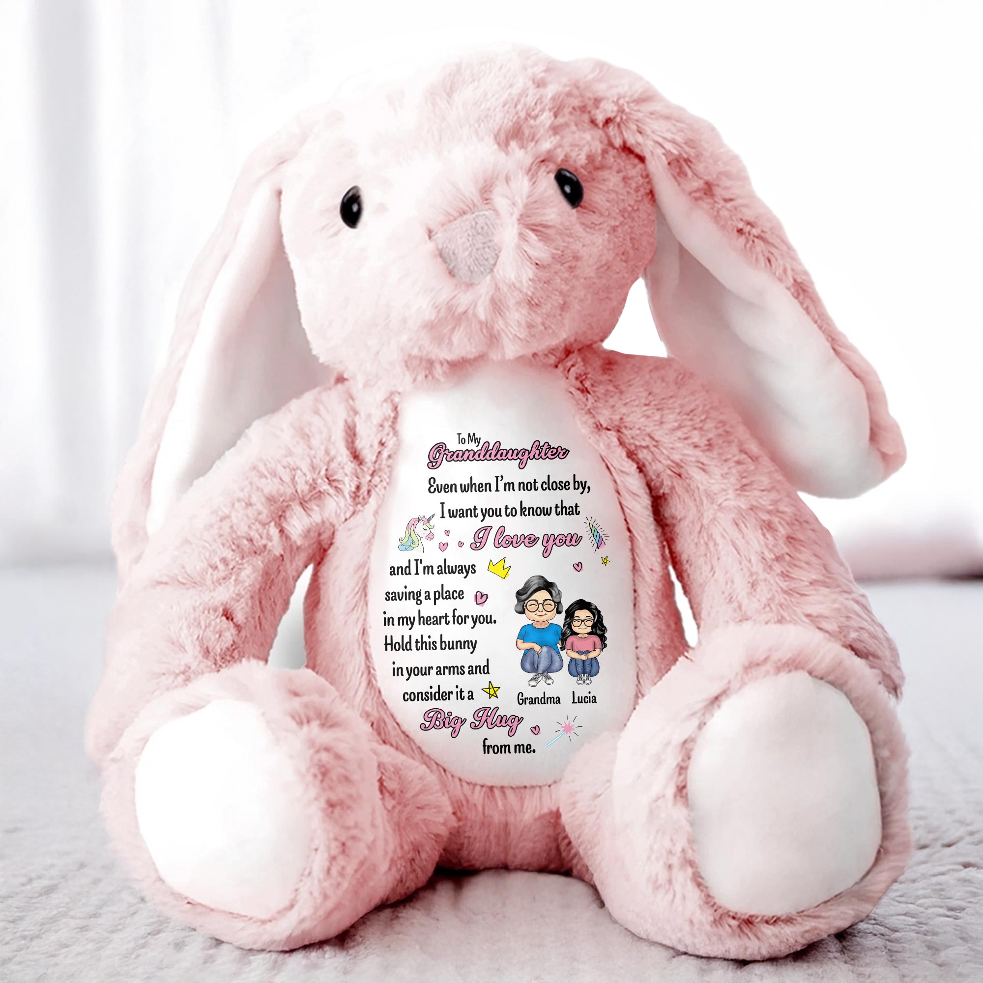 To My Granddaughter, Even When I'm Not Close By, Personalized Stuffed ...