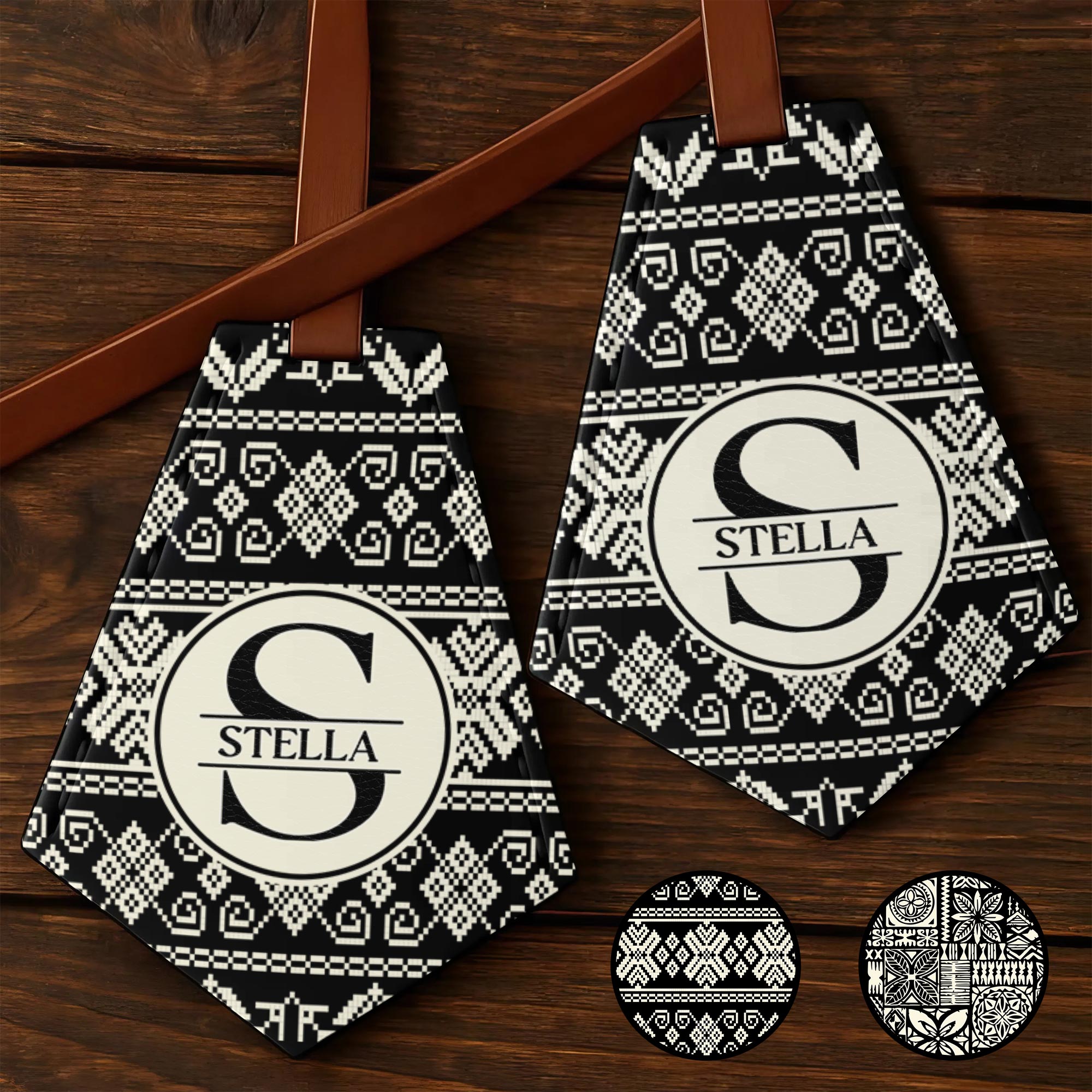 Customize This Chic Monochrome Handbag Tag, Personalized Leather Tag ...