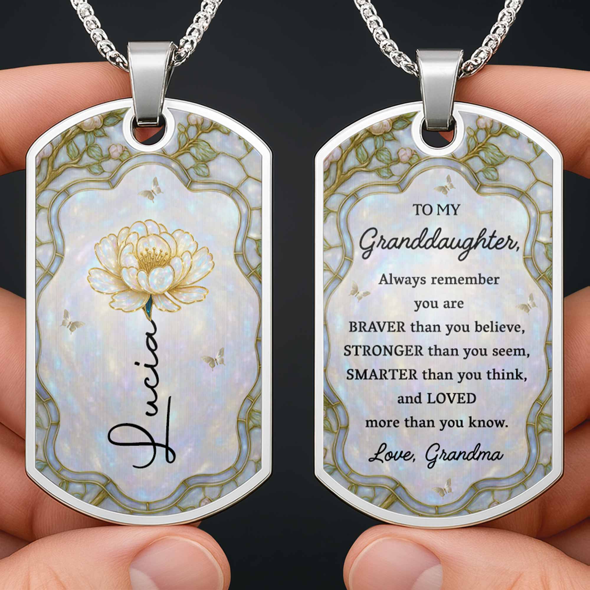 Beautiful Floral Design on Personalized Tag,Custom Dog Tag Necklace ...