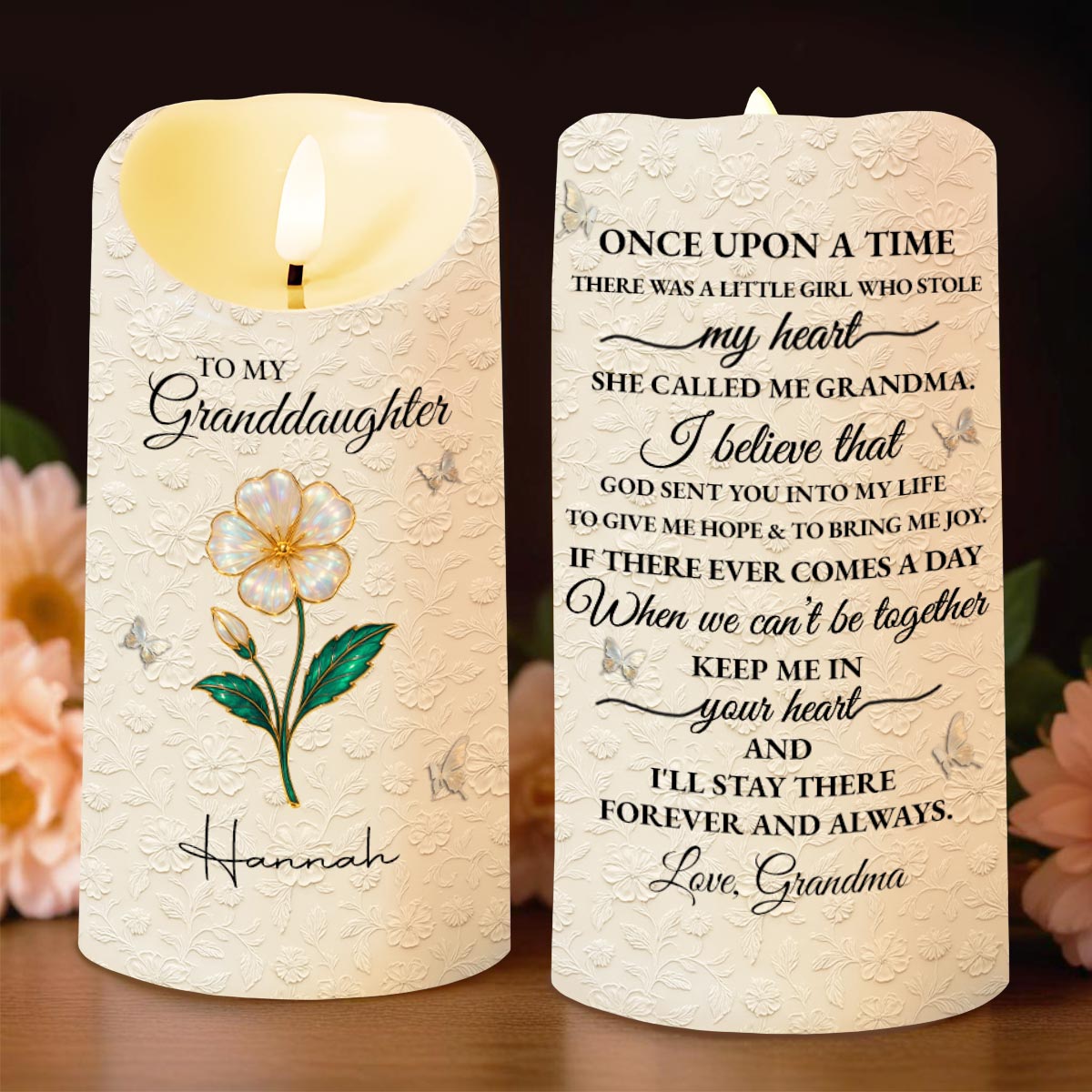 Once Upon A Time She Called Me Grandma, Daisy Design, LED Candle, Gift ...