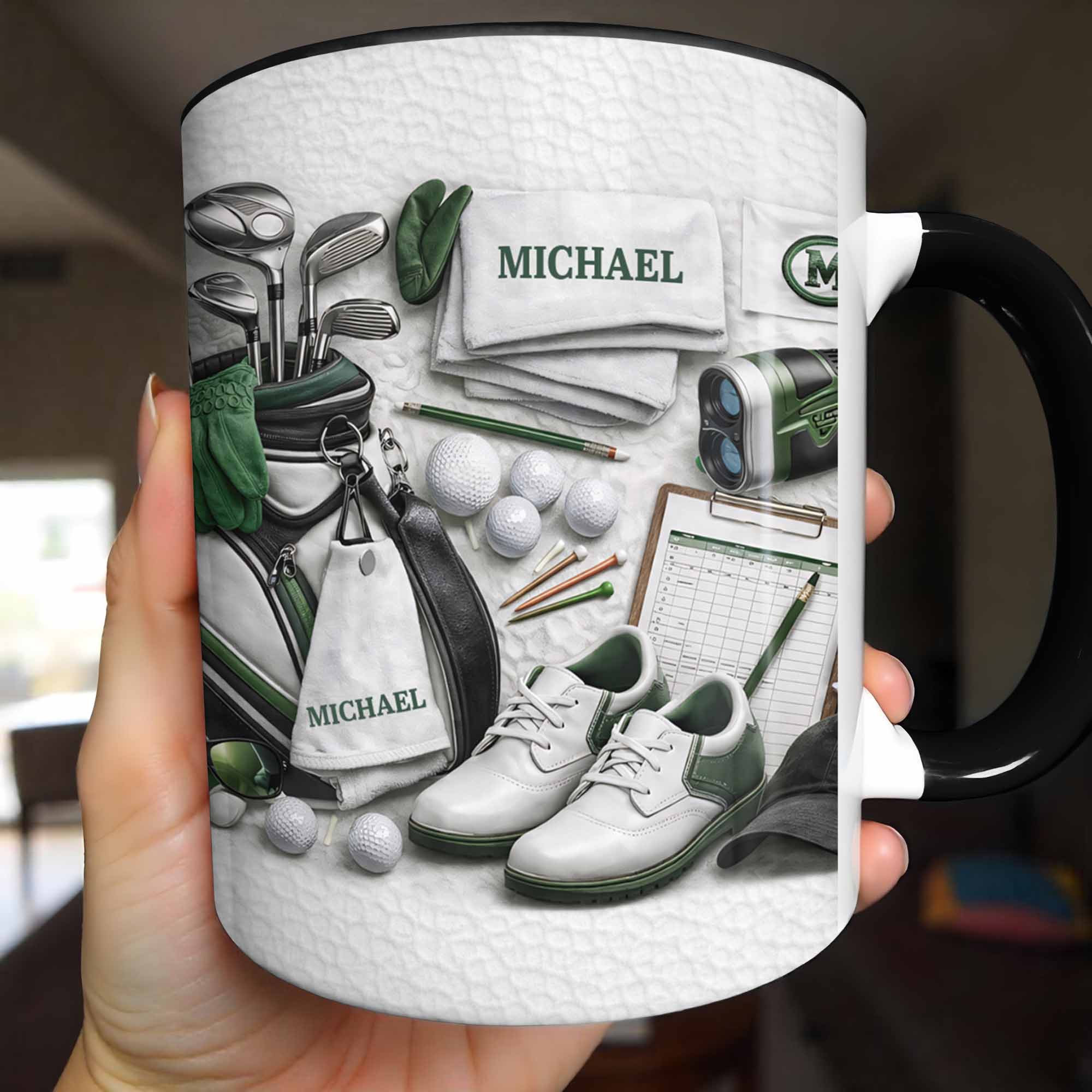 Customizable Golf Enthusiast Design With Clubs And Balls, Personalized ...
