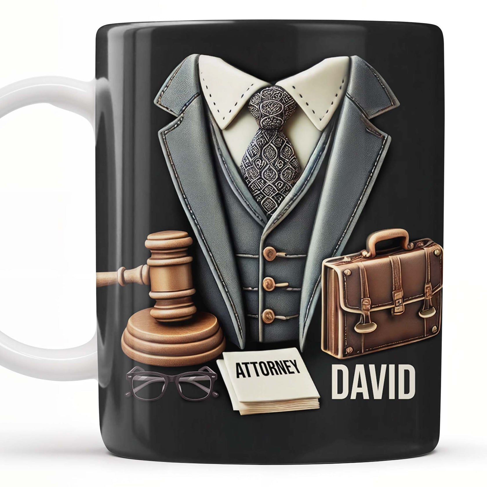 Attorney, Suit, Tie, Briefcase, and Gavel Design, Personalized Custom ...