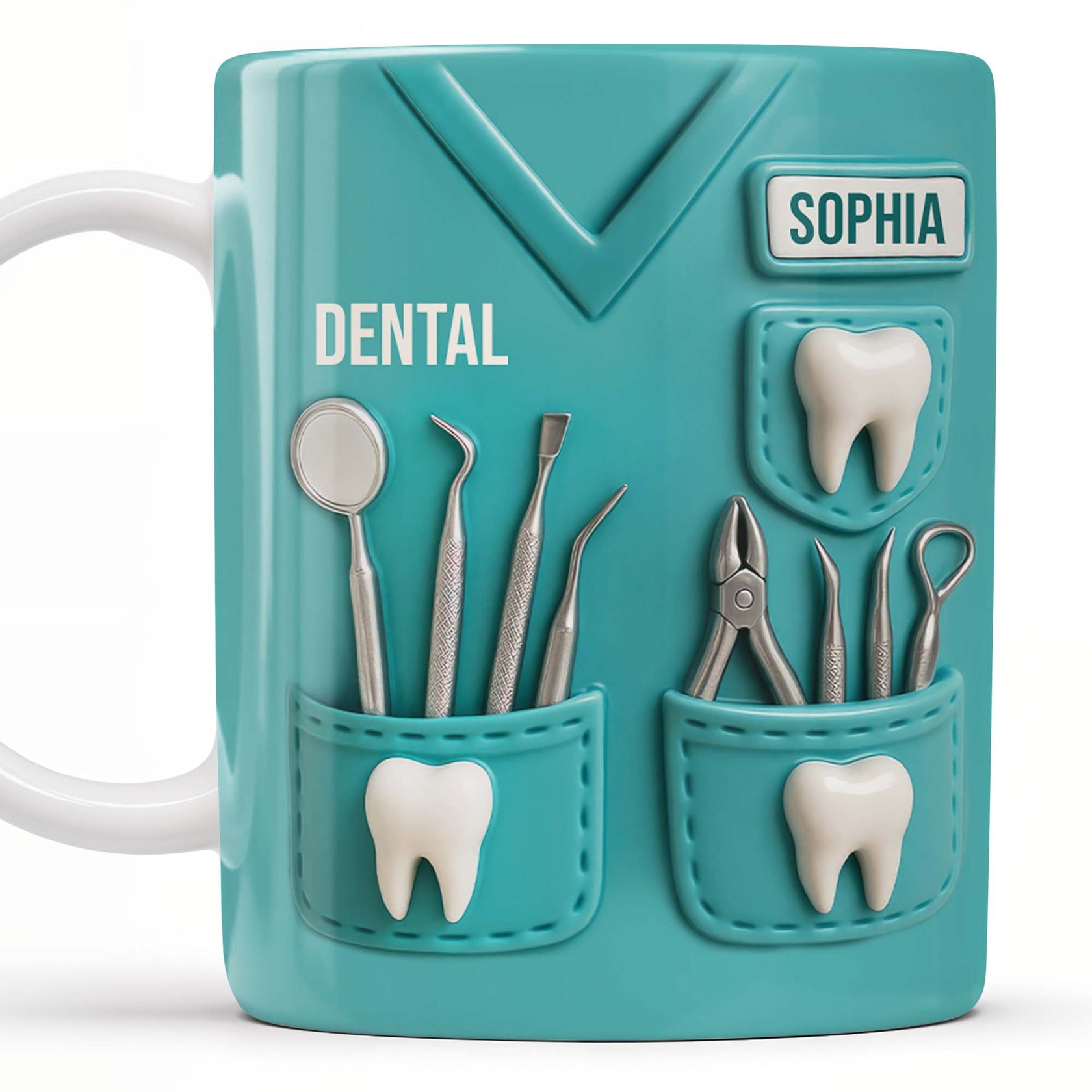 Dental Coffee Mug Featuring Dental Equipment Designs, Personalized ...
