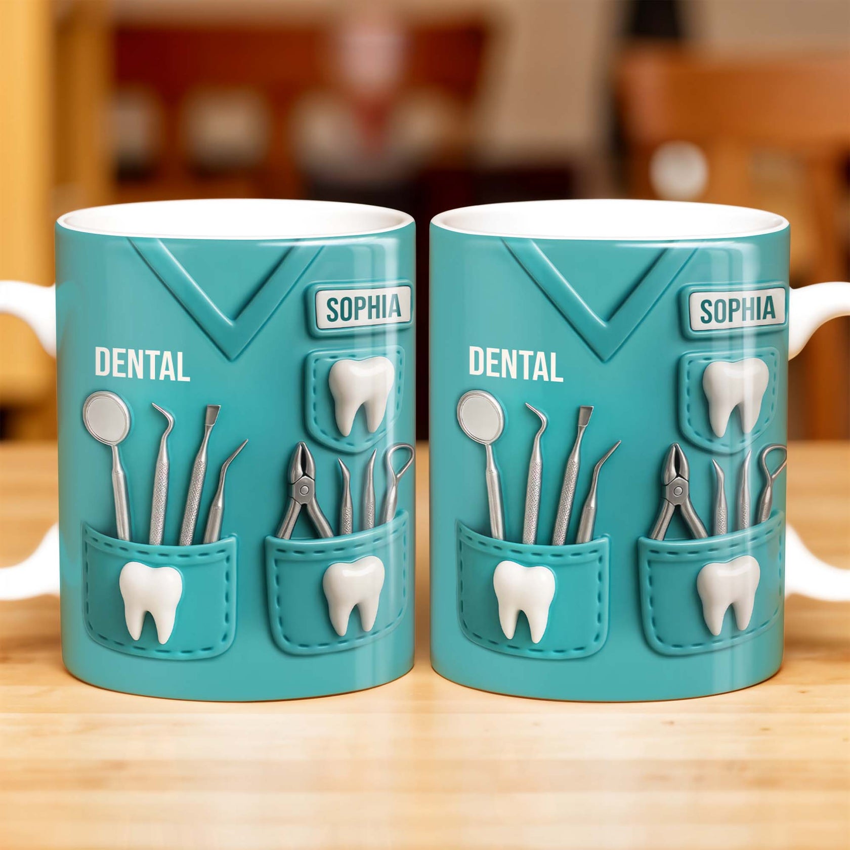 Dental Coffee Mug Featuring Dental Equipment Designs, Personalized ...