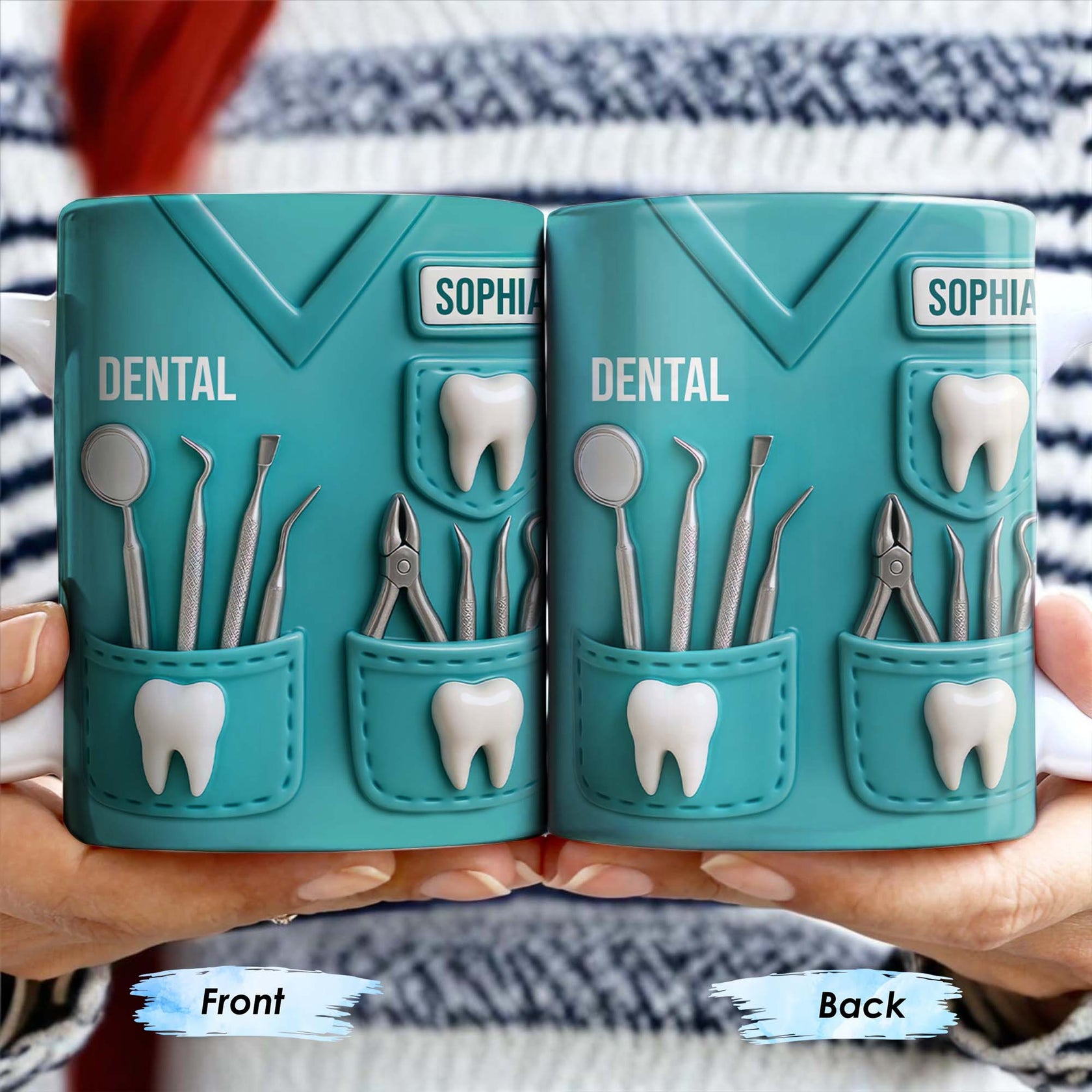 Dental Coffee Mug Featuring Dental Equipment Designs, Personalized ...