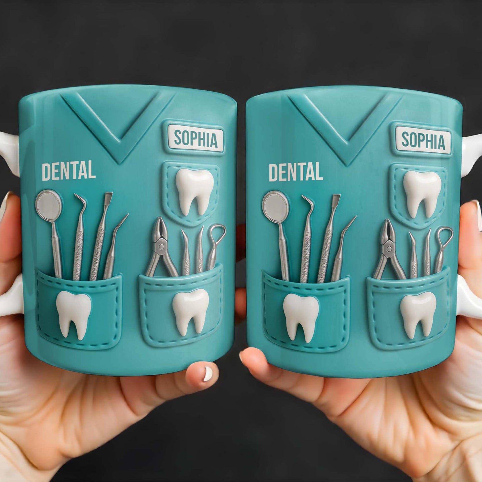 Dental Coffee Mug Featuring Dental Equipment Designs, Personalized ...