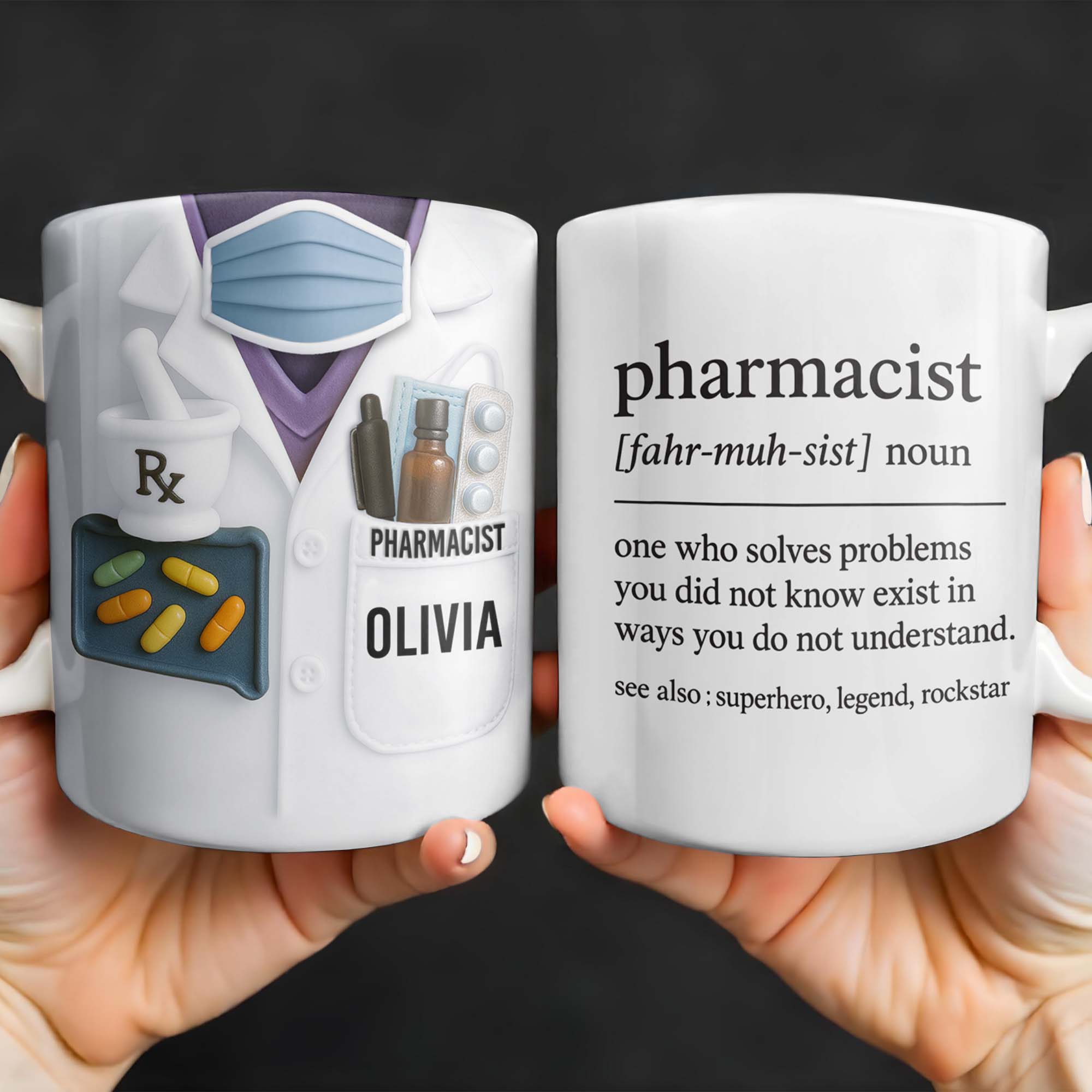 Pharmacist, Solves Problems You Don't Understand, Lab Coat and Pills ...