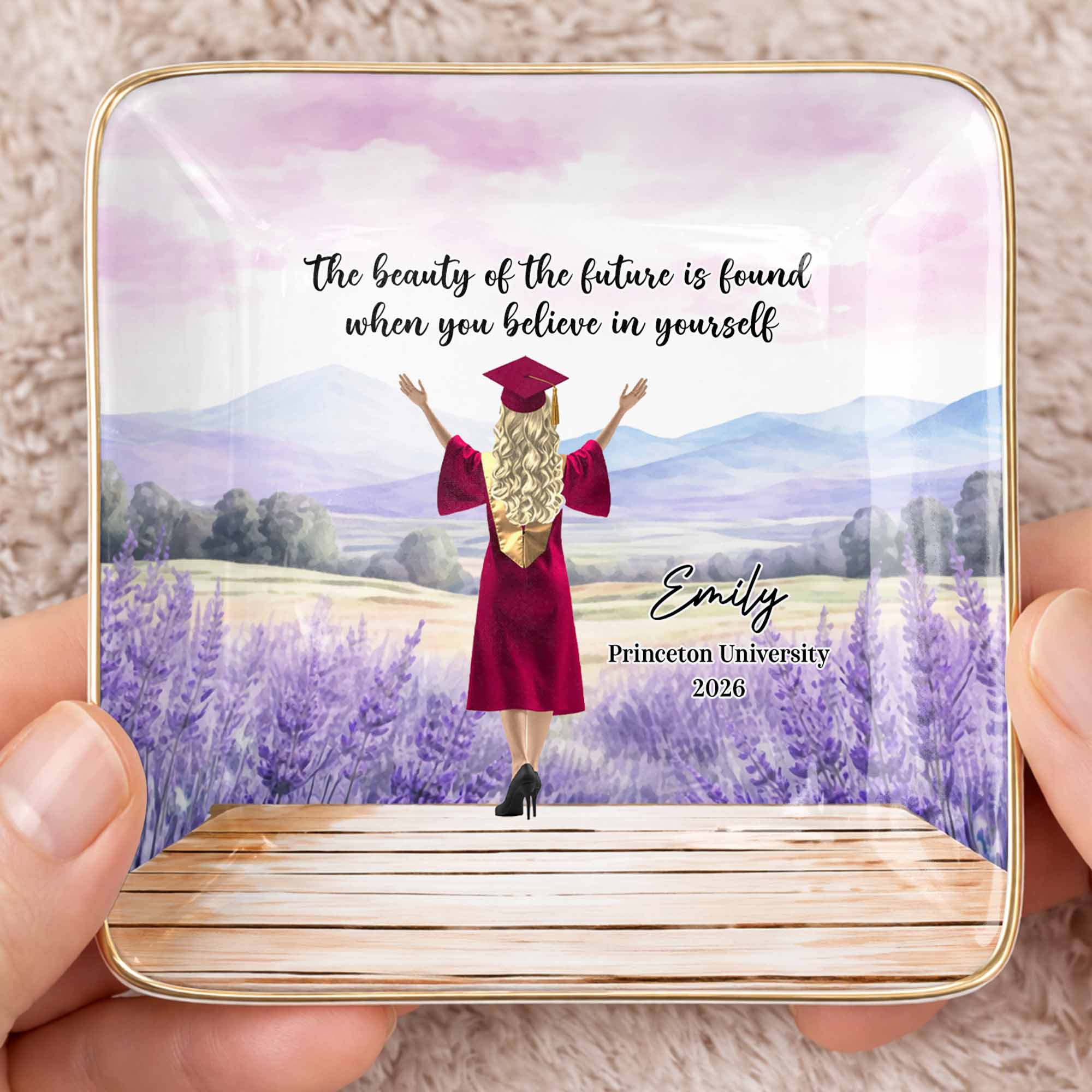 Believe In Yourself, Graduate and Nature Scenery, Ceramic Dish, Gift ...