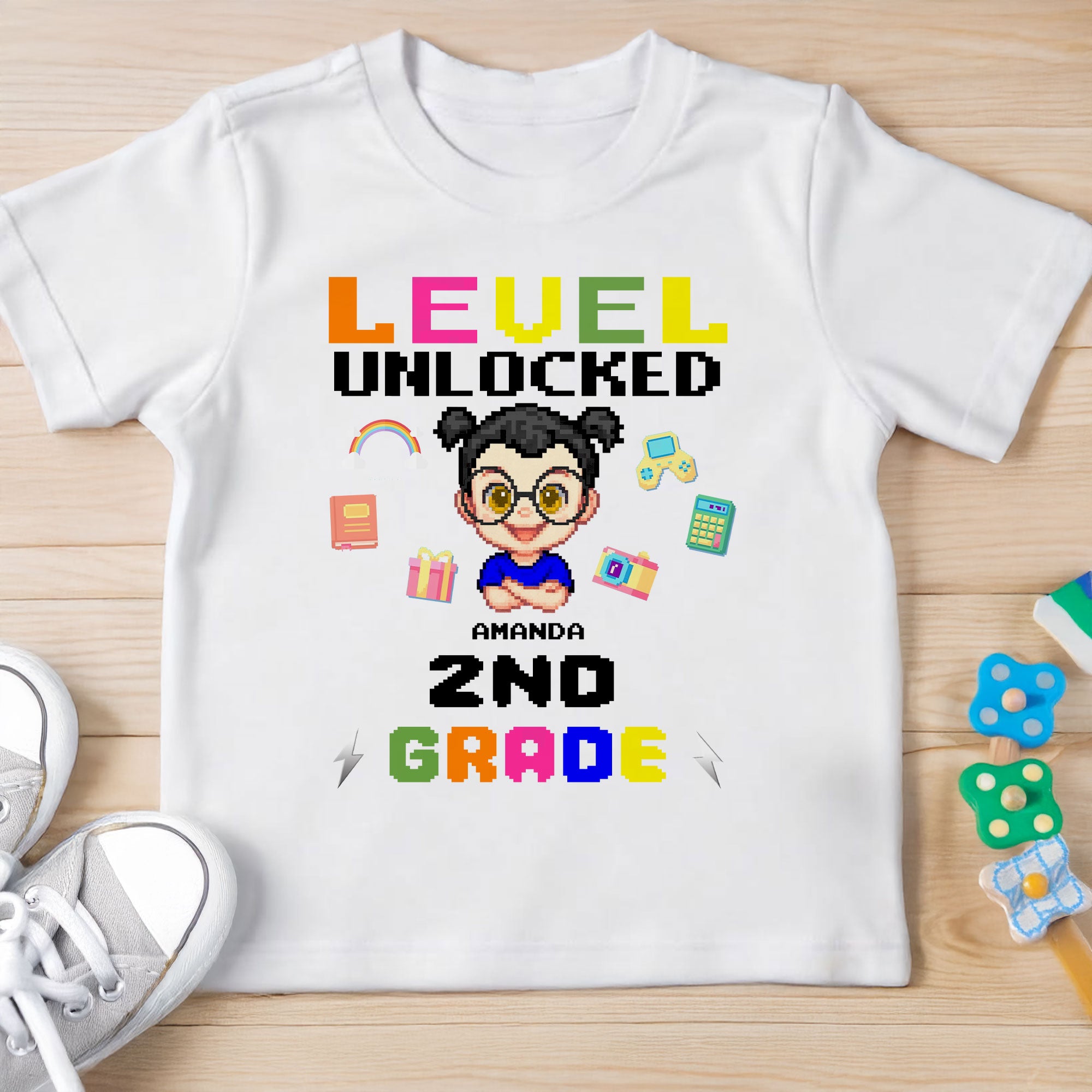 Level Unlocked With Pixel Art Style,Custom Youth T-Shirt,Gift For ...