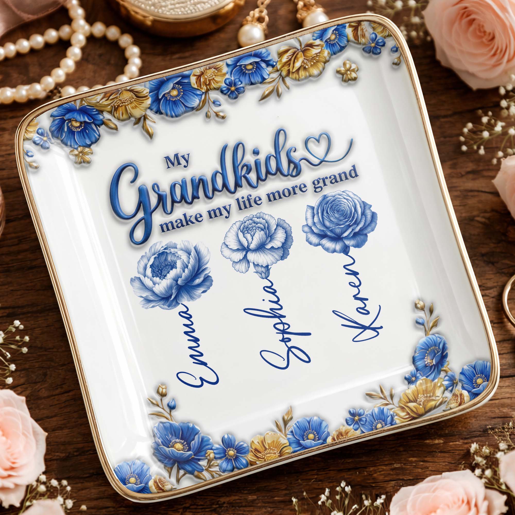 My Grandkids Make My Life More Grand Flowers, Personalized Custom ...