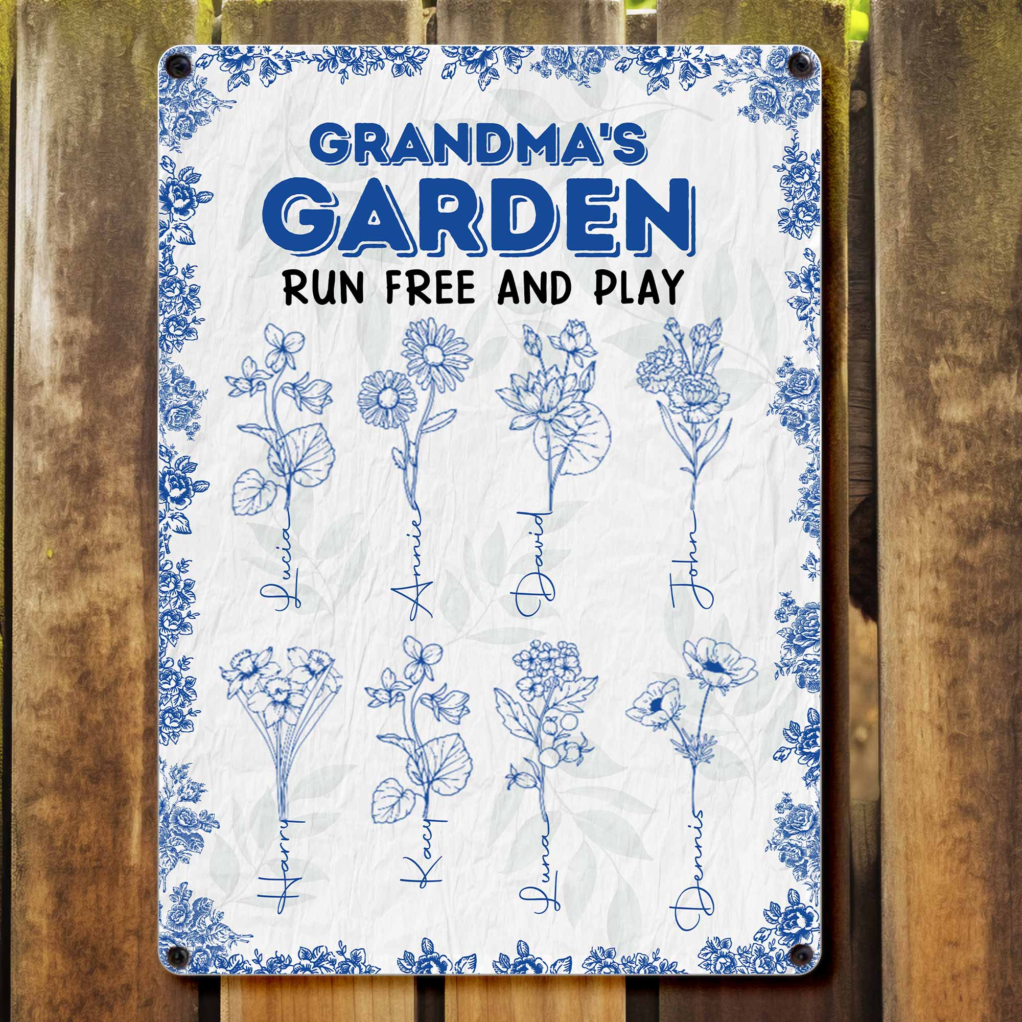 Grandma's Garden, Run Free And Play, Metal Sign, Gift For Grandmothers ...