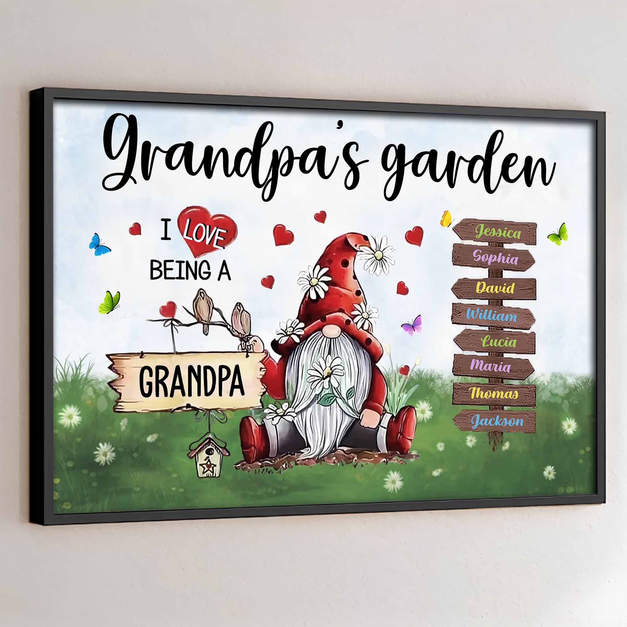 I Love Being A Grandpa With Garden Gnome And Flowers, Personalized ...