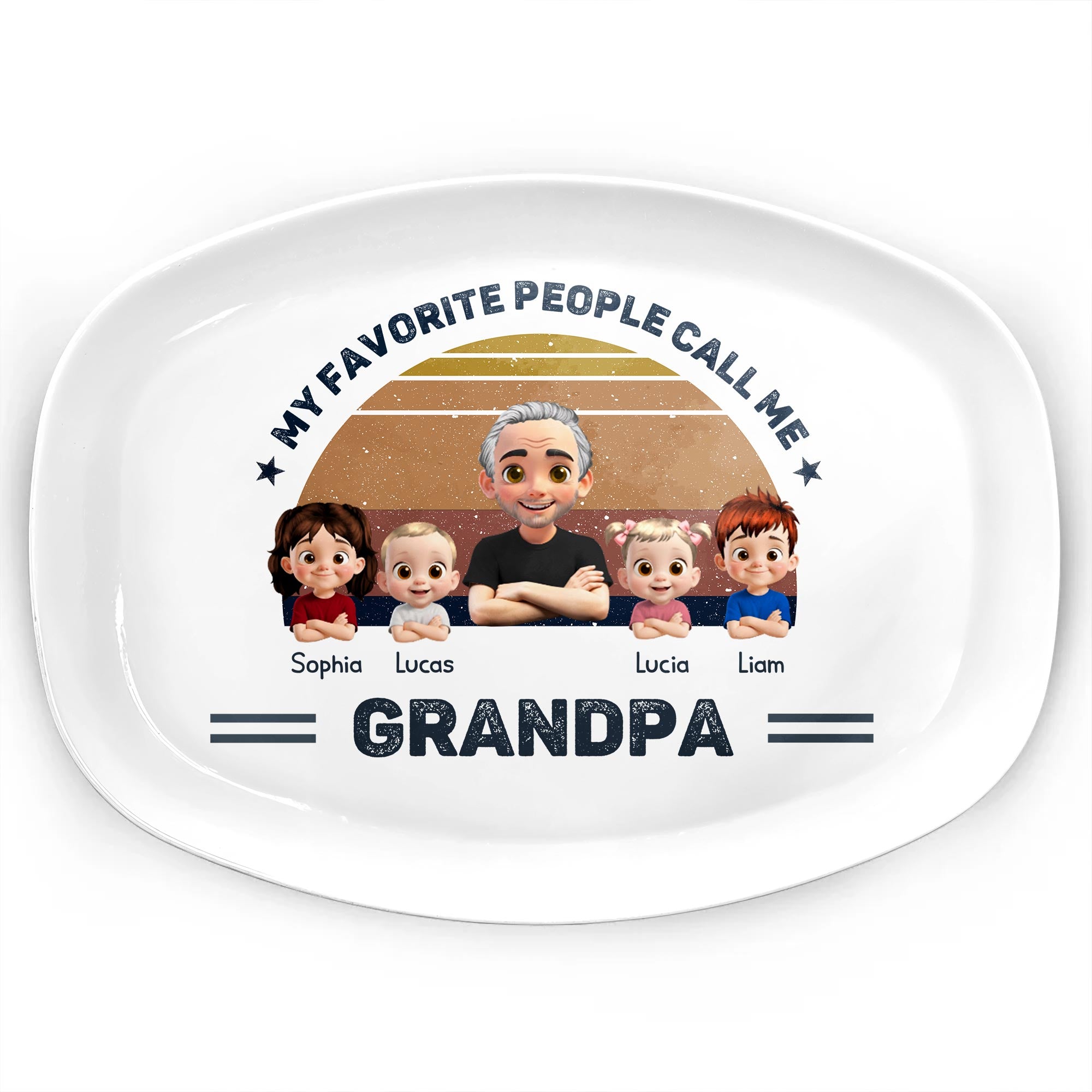 My Favorite People Call Me Grandpa, Personalized Custom Plate, Gift For ...