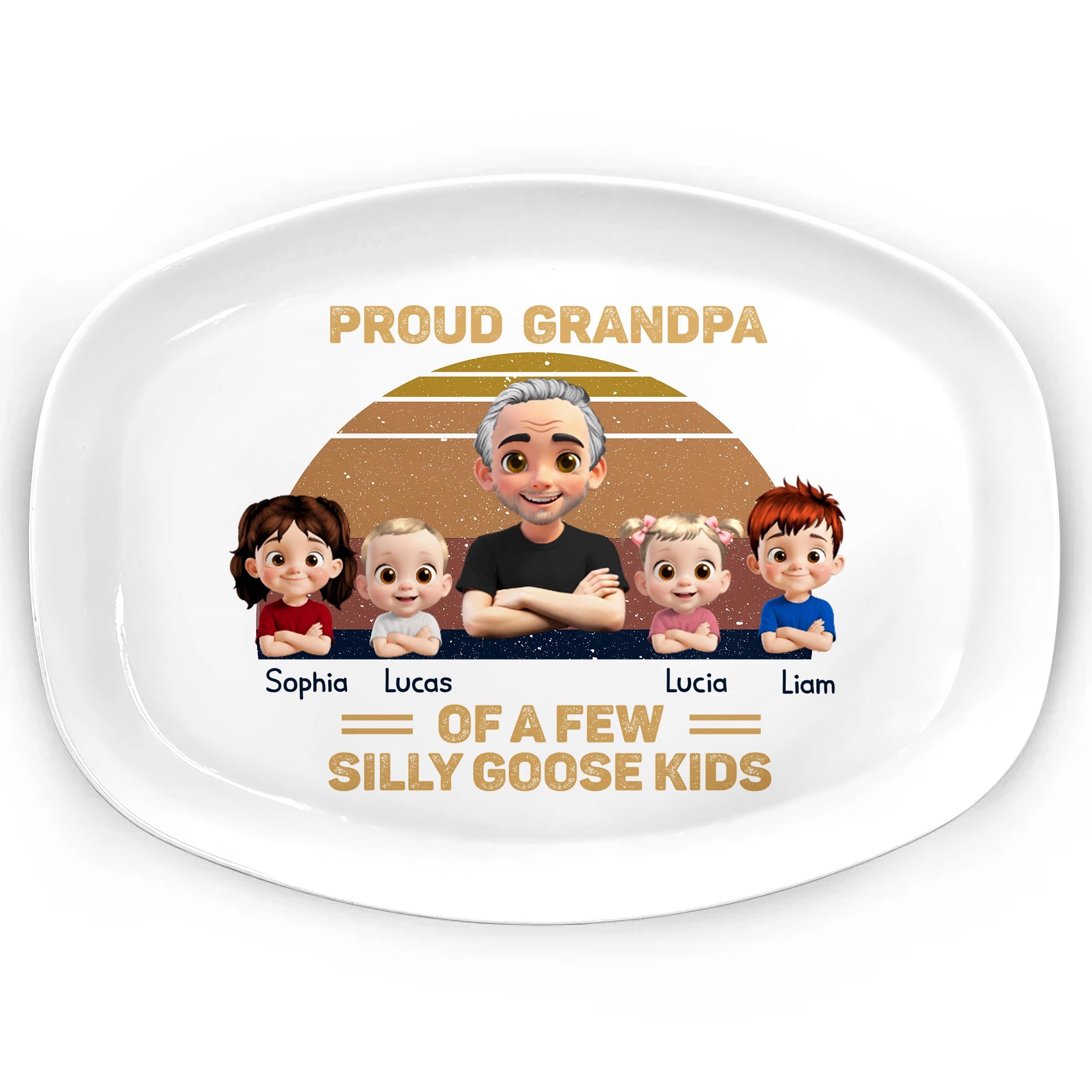 Proud Grandpa Of A Few Silly Goose Kids, Personalized Custom Plate ...