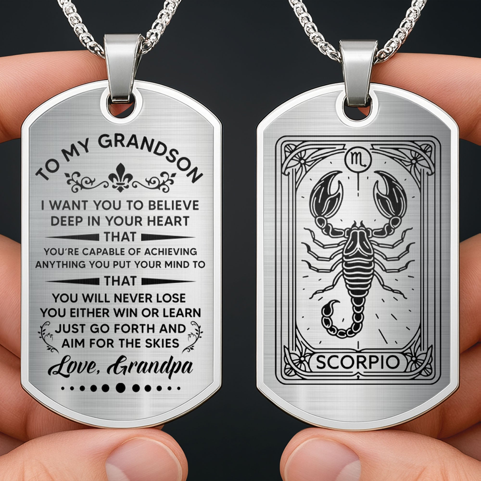 To My Grandson, Believe In Your Heart, Aim For The Skies, Personalized ...