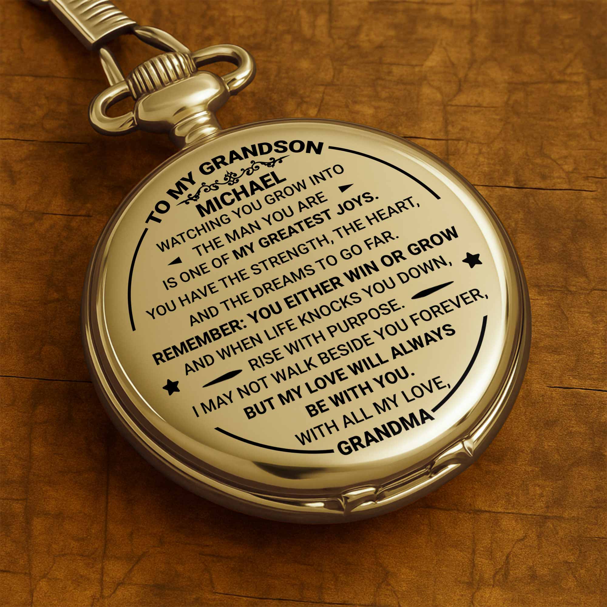 To My Grandson, Watching You Grow, Love From Grandma, Pocket Watch ...