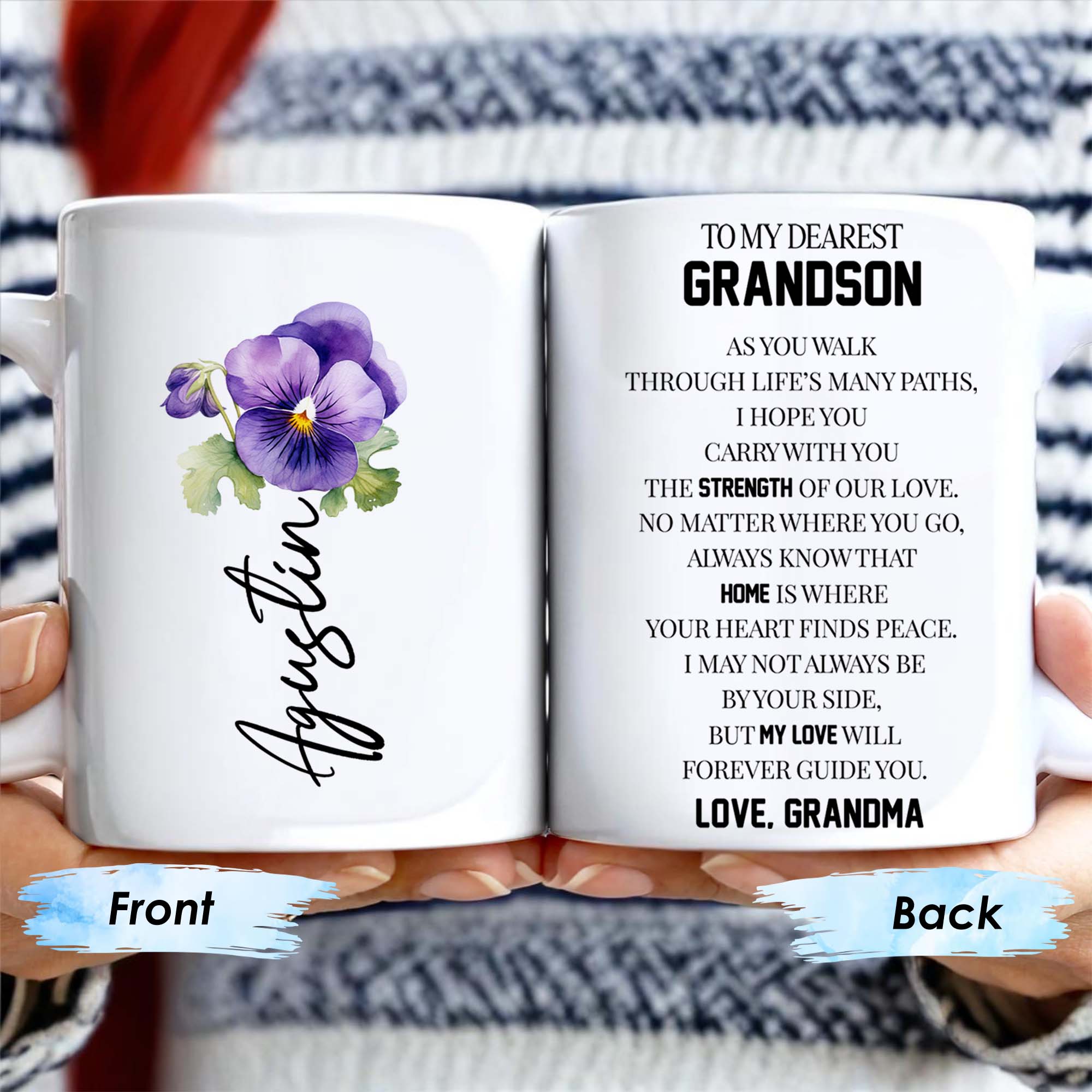 To My Dearest Grandson - Family Love Personalized Custom Coffee Mug ...