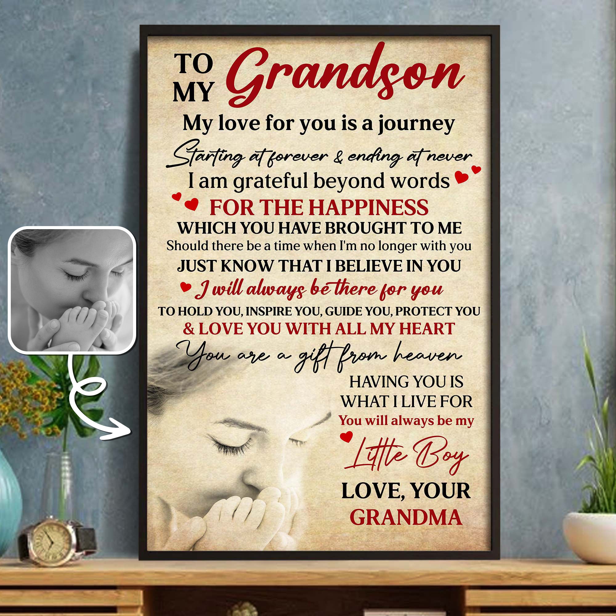To My Grandson, Love Forever And Always, Vertical Poster, Gift For ...