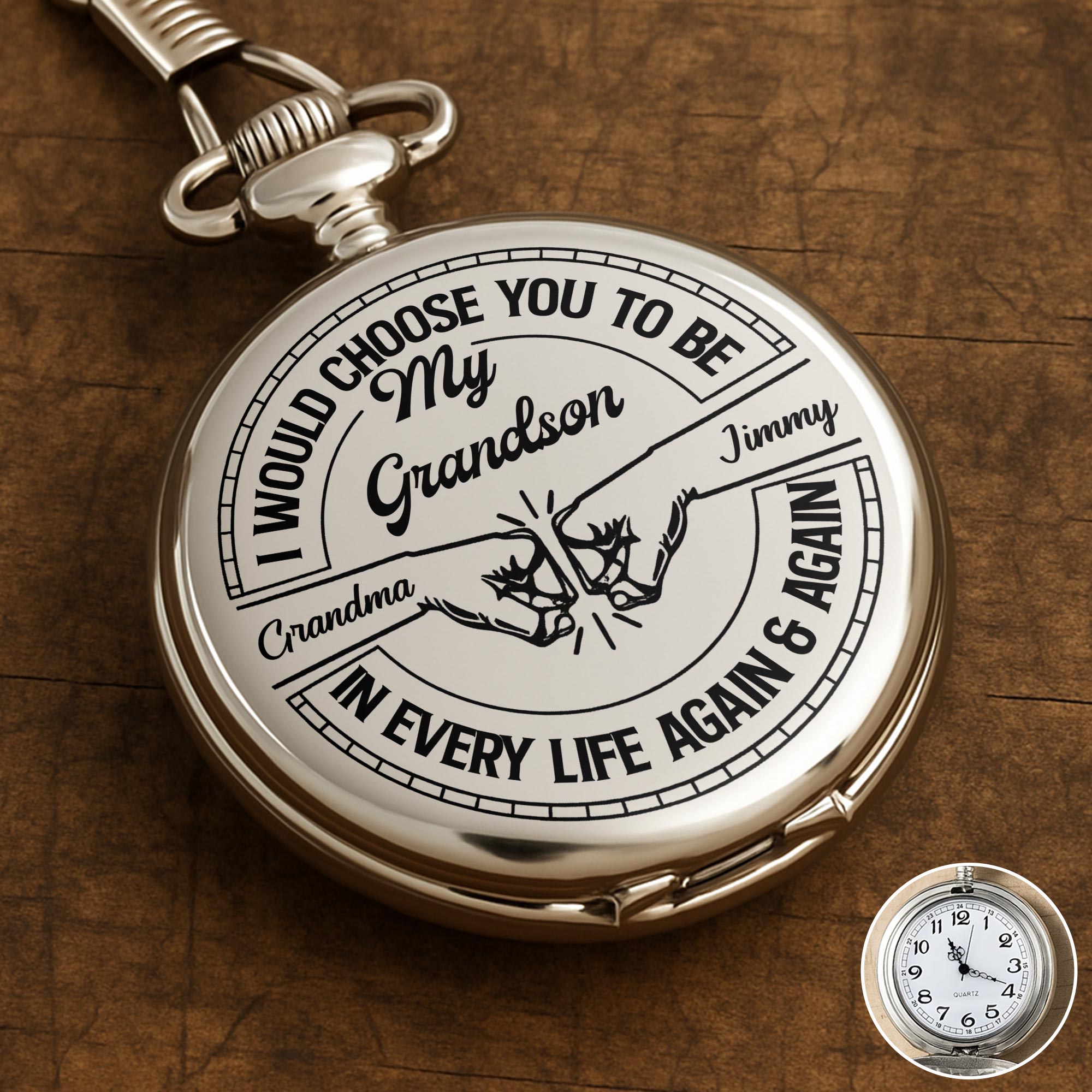 I Would Choose You To Be My Grandson, Family Tree Design, Silver Plated ...