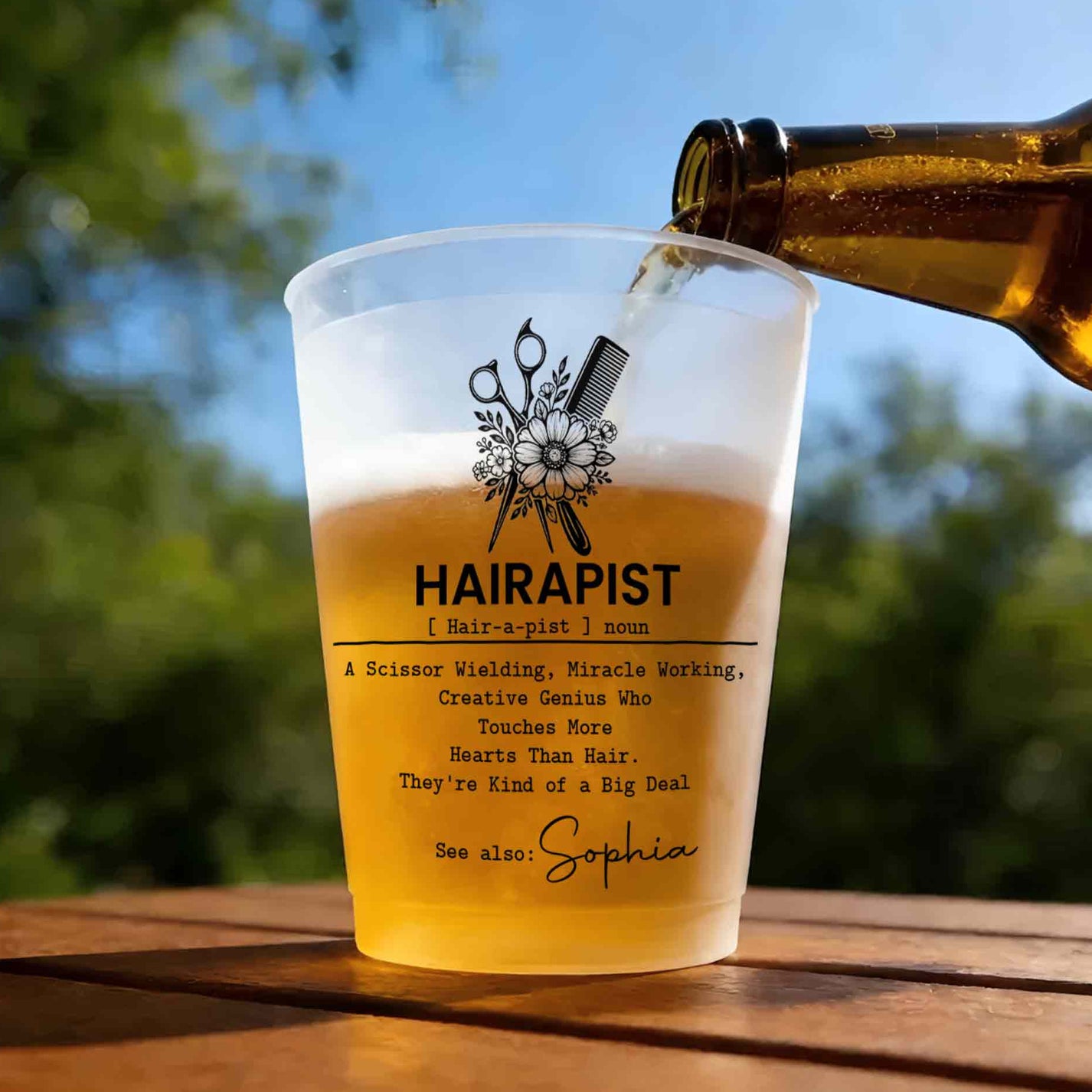 Hairapist Definition, Personalized Frosted Cups, Gift For Hairstylists ...