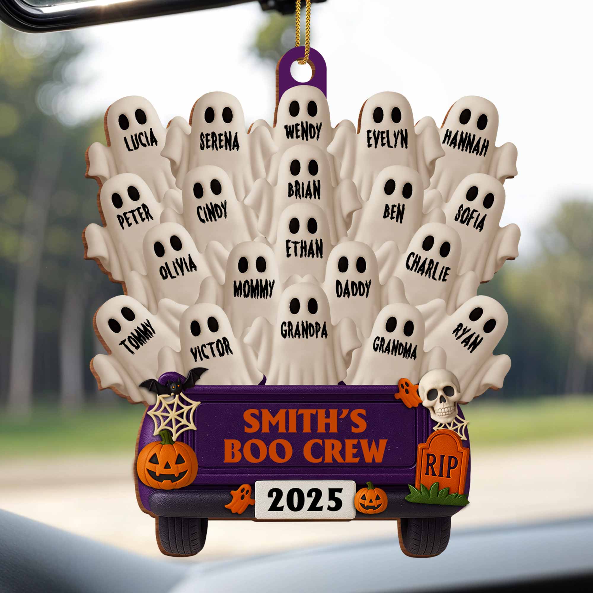 Smith's Boo Crew with Ghosts and Halloween Bus, Personalized Custom ...
