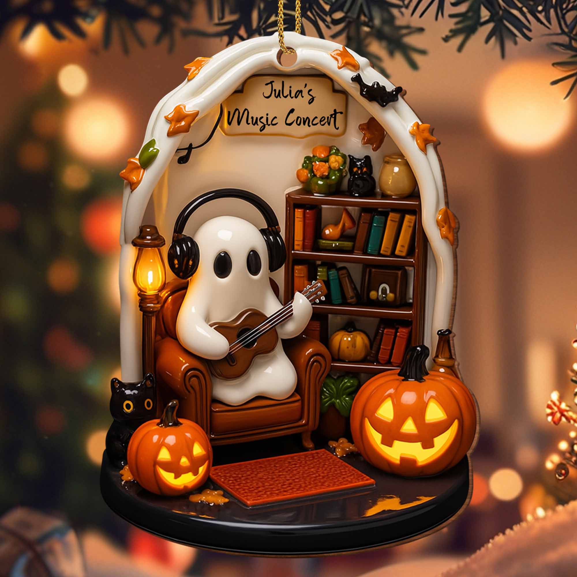 Let The Music And Spooks Light Up Your Halloween,Custom Wood Ornament ...