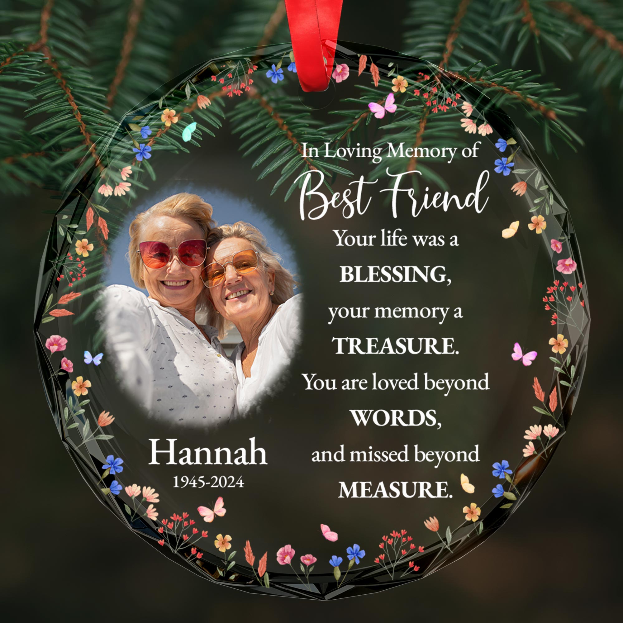 In Loving Memory Of Best Friend - Personalized Custom Circle Glass ...