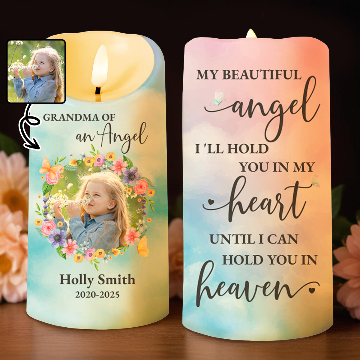 My Beautiful Angel - Memorial Personalized Custom LED Candle - Gift For ...