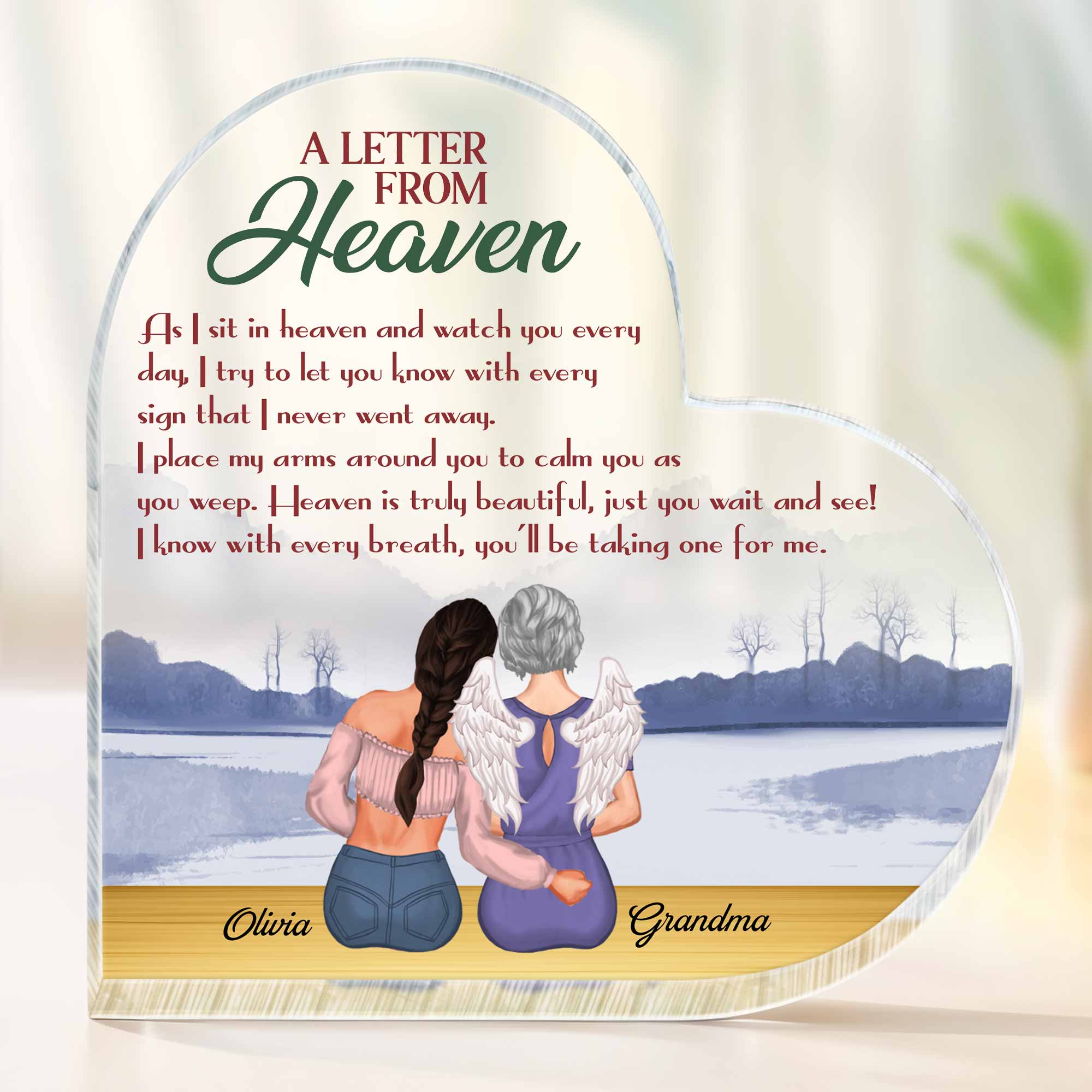 A Letter From Heaven, Angel Wings And Sitting Figures, Personalized ...