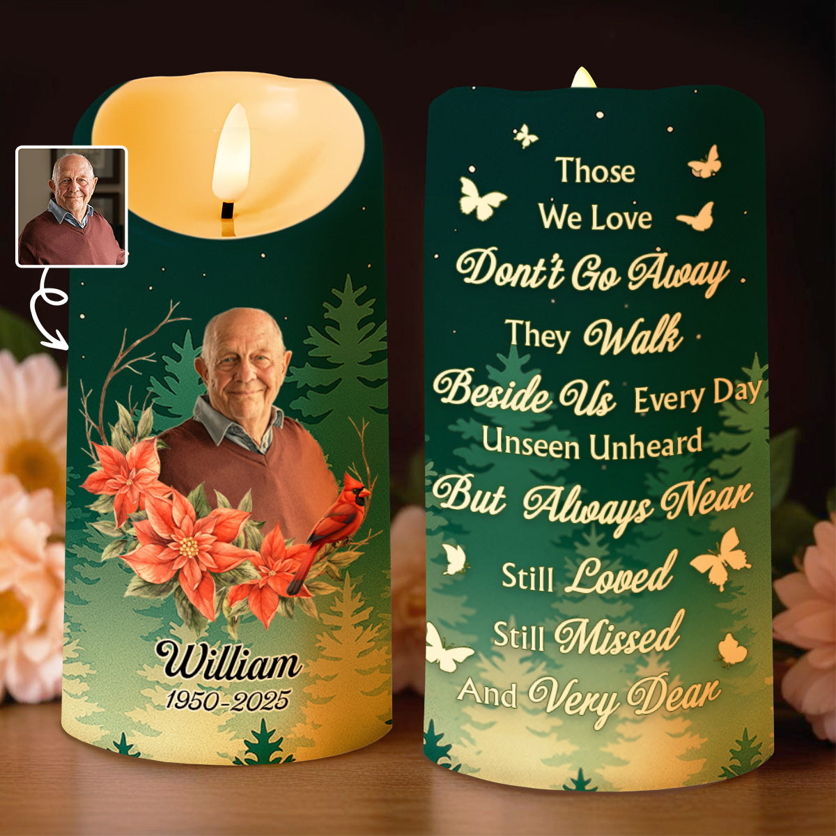 Those We Love Don't Go Away, Memorial LED Candle, Gift for Bereaved ...