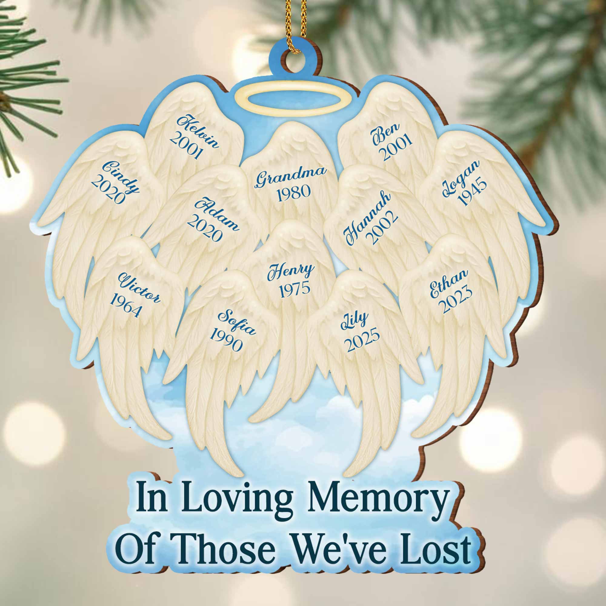 In Loving Memory Of Those We've Lost, Angel Wings Ornament, Gift For ...