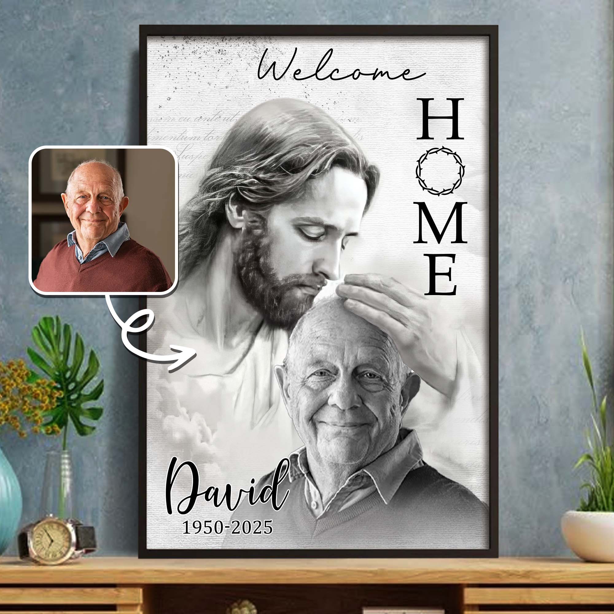 Welcome Home Featuring Religious Figures, Custom Vertical Poster, Gift ...