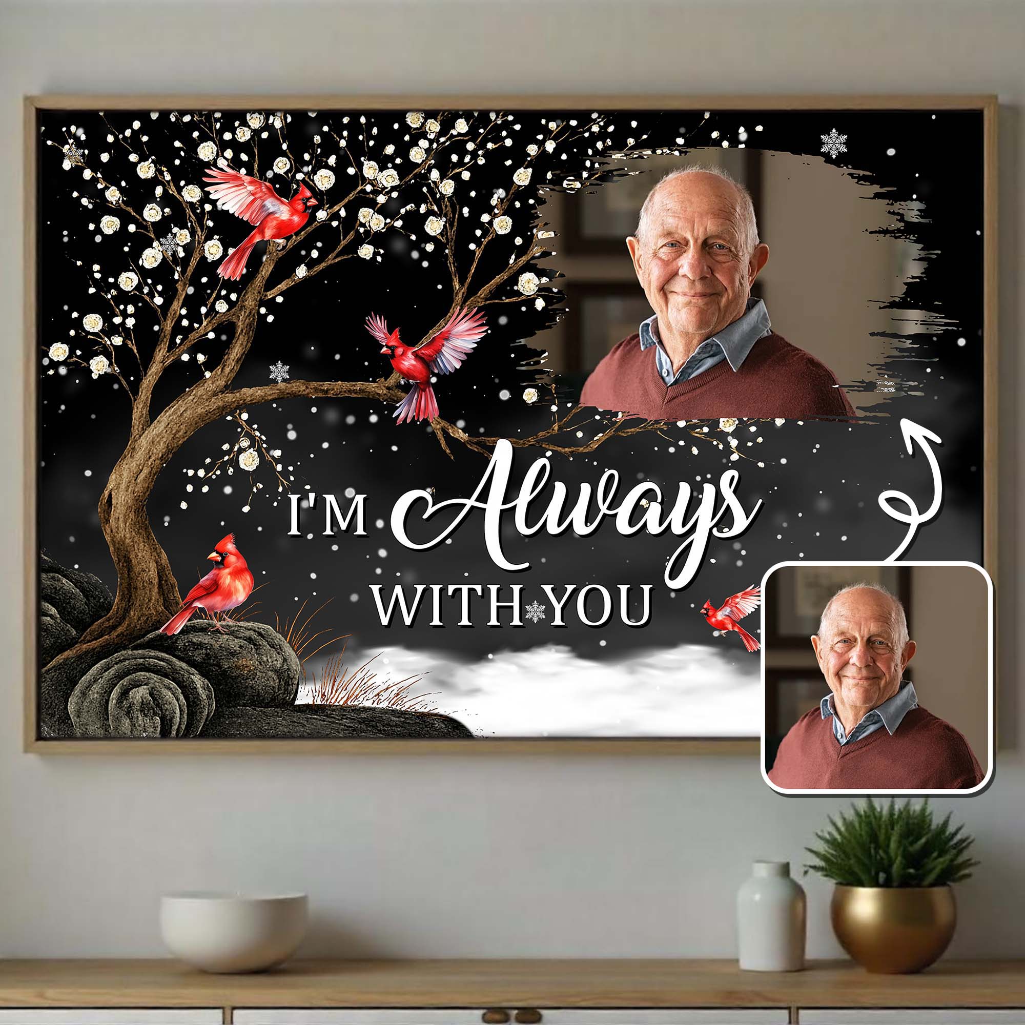 I'm Always With You, Cardinals In Snowy Tree Poster, Gift For Family ...