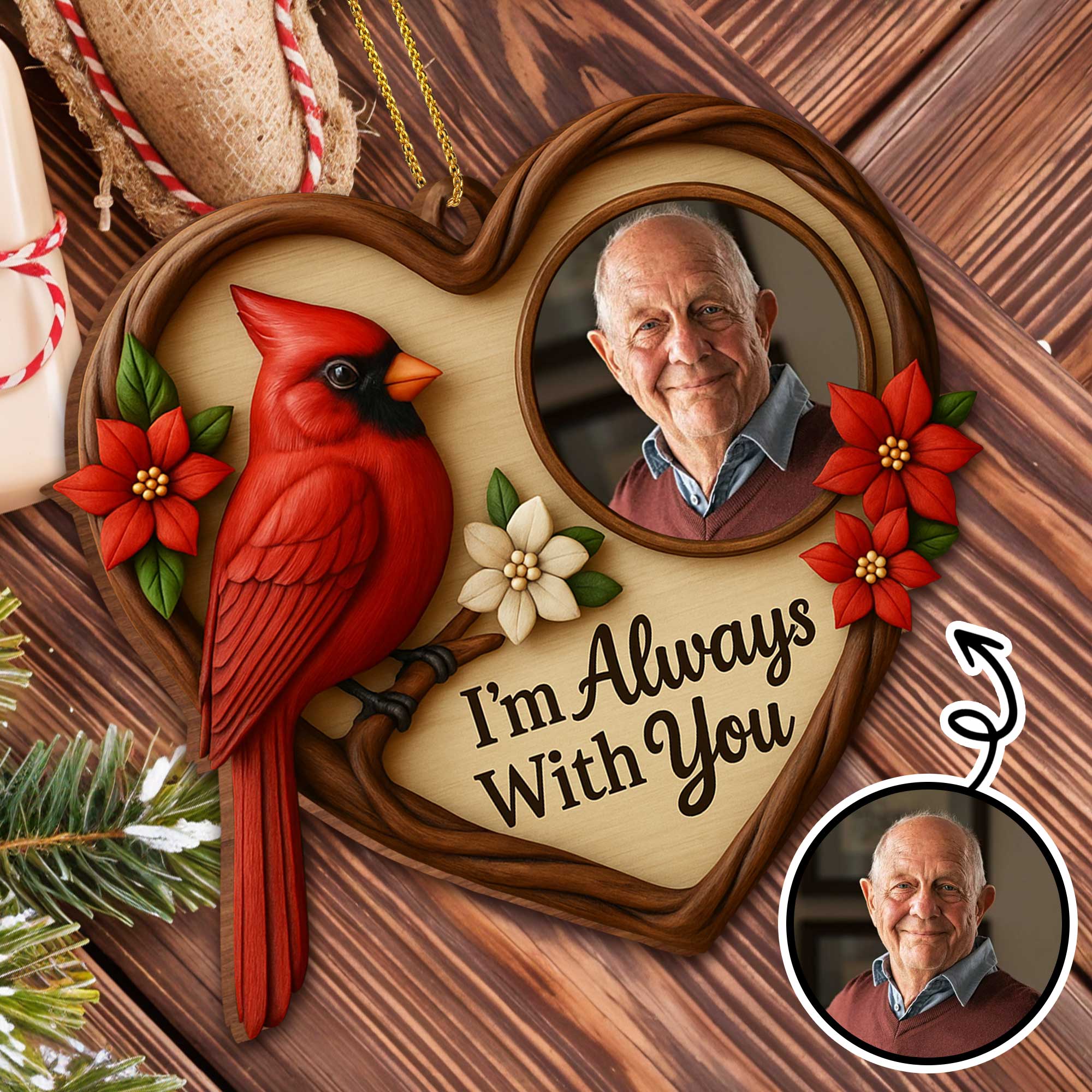 I'm Always With You, Cardinal And Heart-Shaped Frame, Gift For Family ...