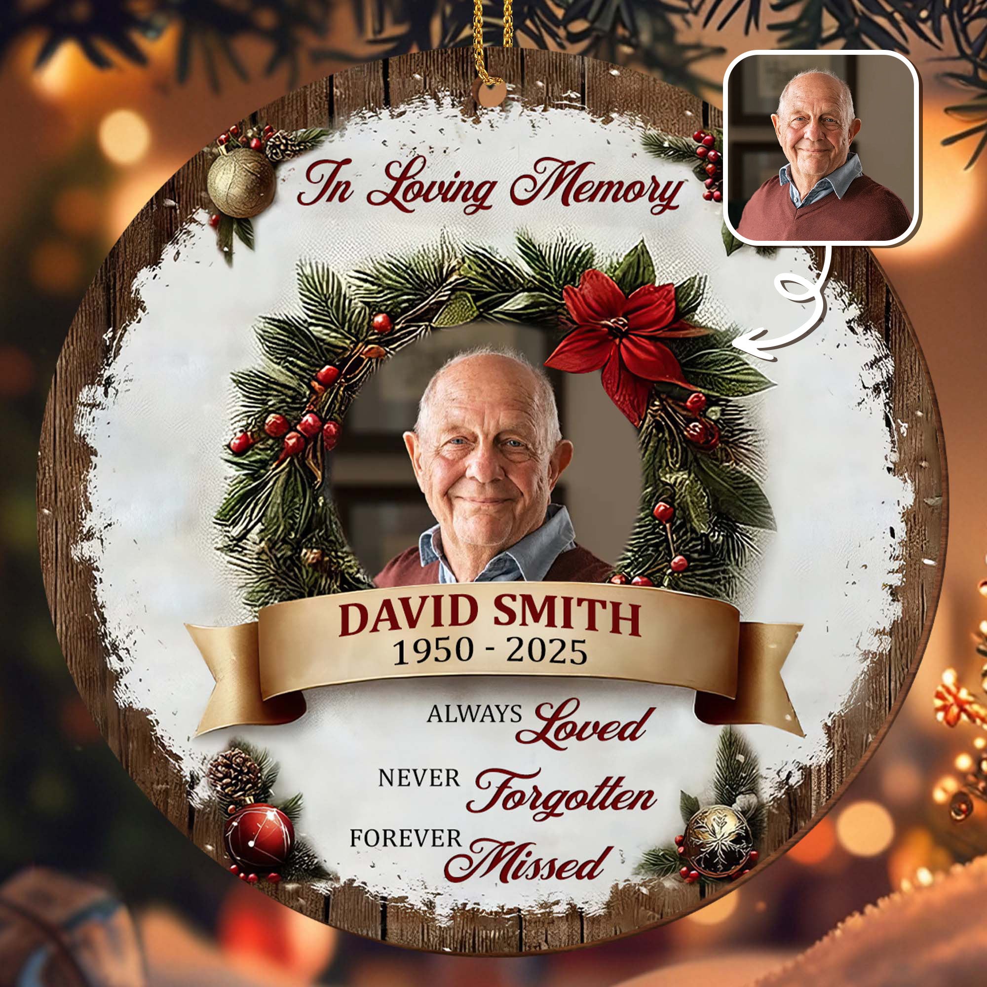 In Loving Memory, Always Loved, Forever Missed, Custom Wood Ornament ...