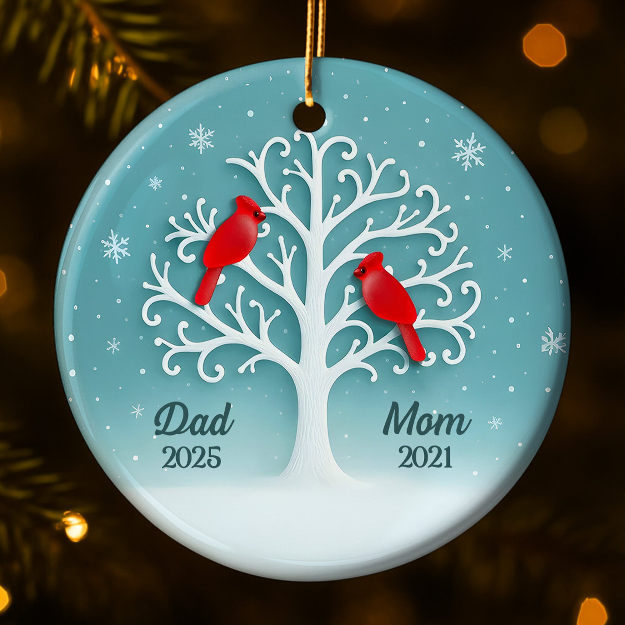 Celebrate The Spirit Of Family With Cardinals And Tree, Personalized ...