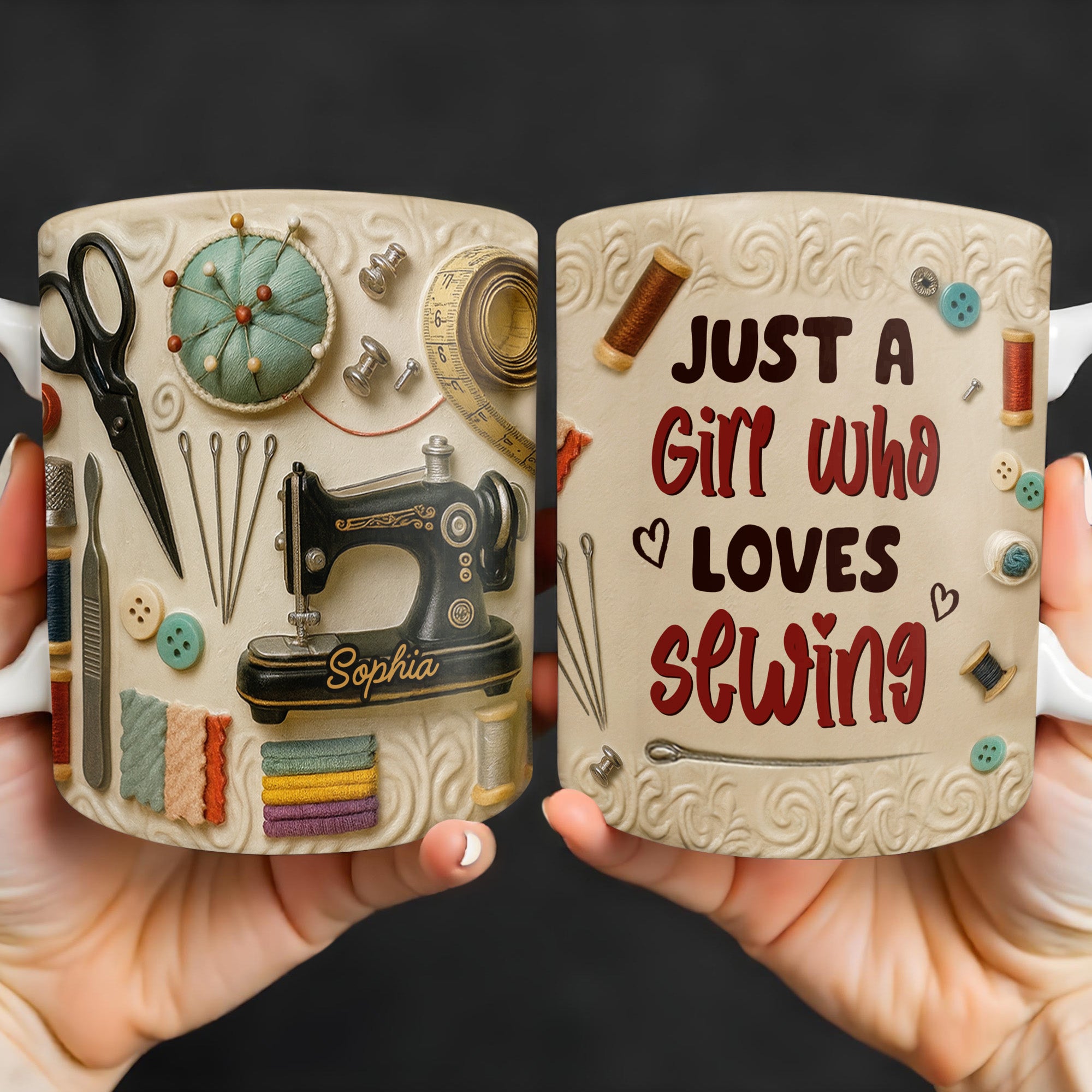 A Treasured Collection Of Sewing Essentials, Coffee Mug, Gift For ...