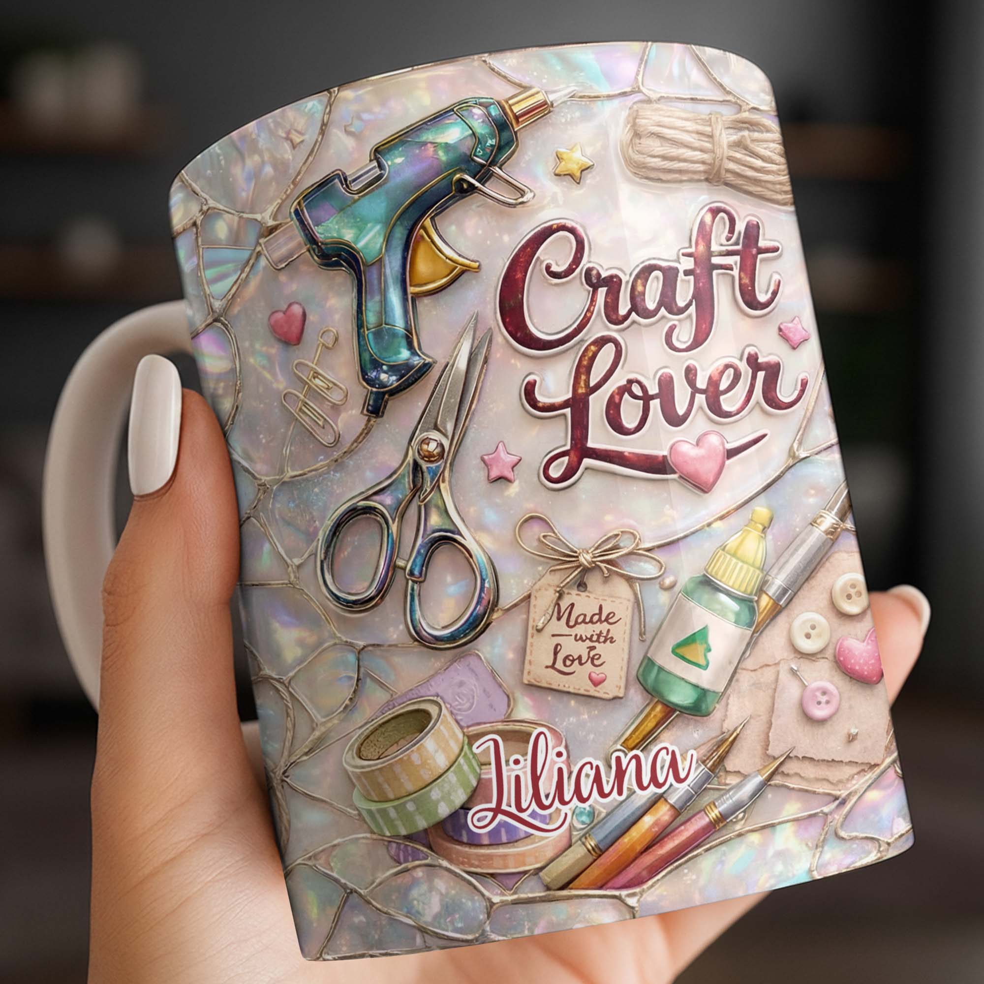 Craft Lover, Made With Love, Coffee Mug, Gift For Crafters And DIY ...