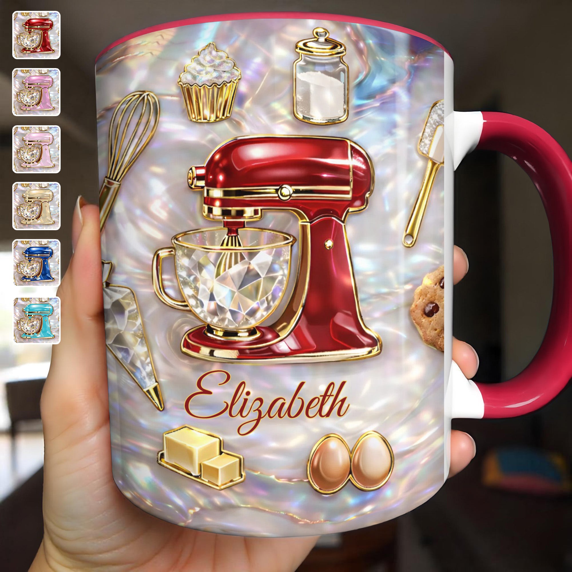 Personalized Kitchen Mixer And Cupcake Design Mug,Custom Accent Mug ...