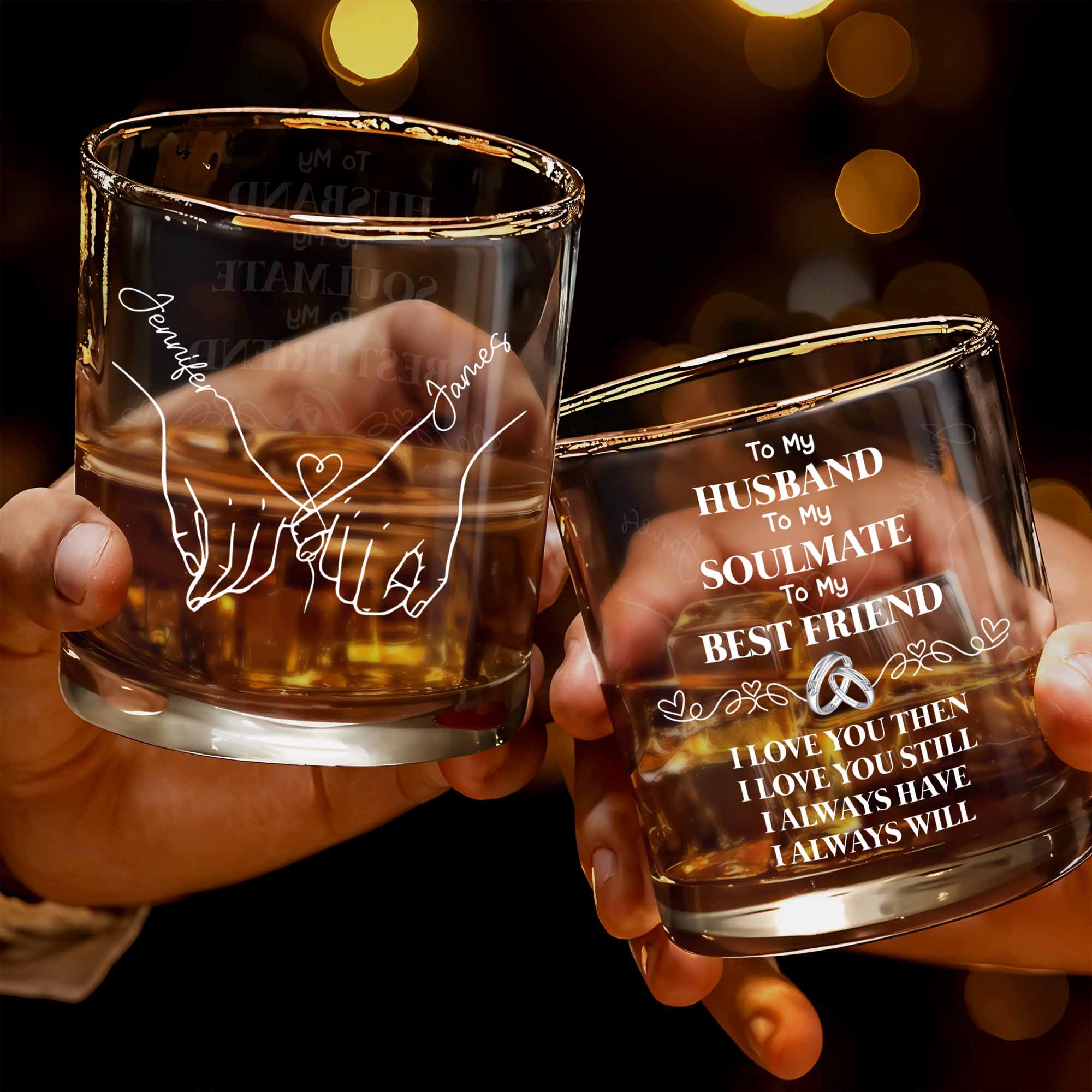 Together Forever With Heart And Hands, Custom Whiskey Glass, Gift For ...