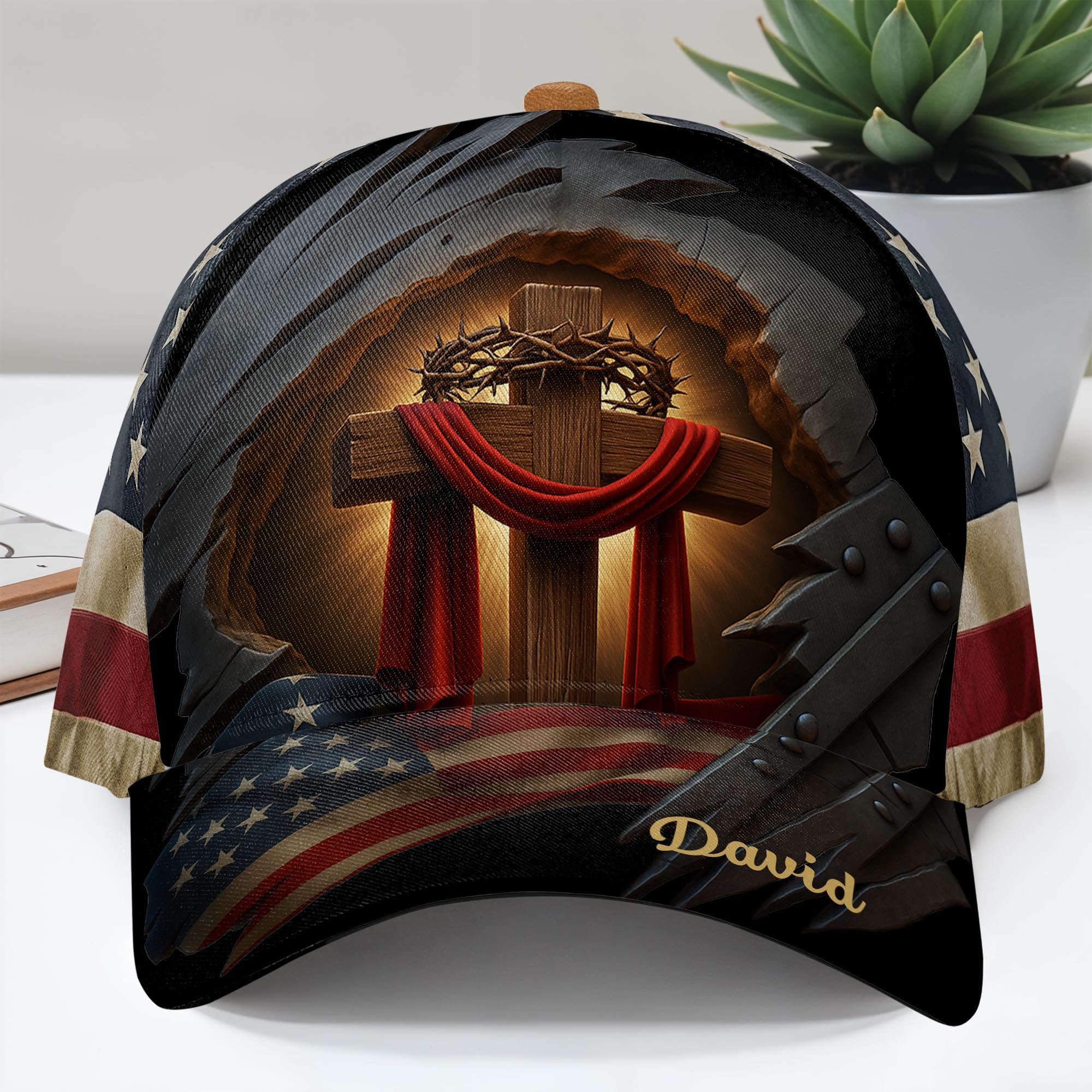 Celebrate Faith And Patriotism, Crown Of Thorns And American Flag ...