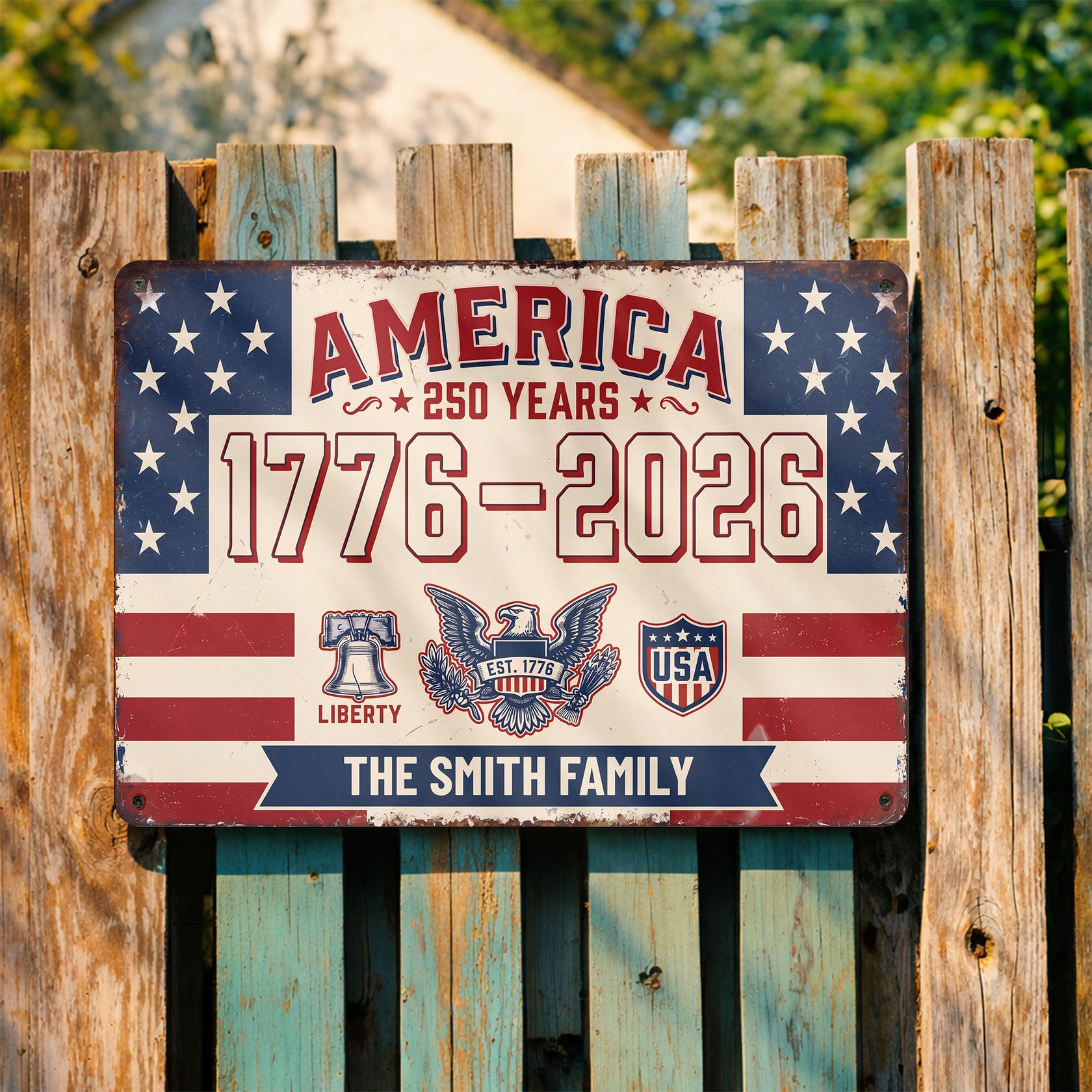 America Liberty USA, Personalized Metal Sign, Gift For Family and ...