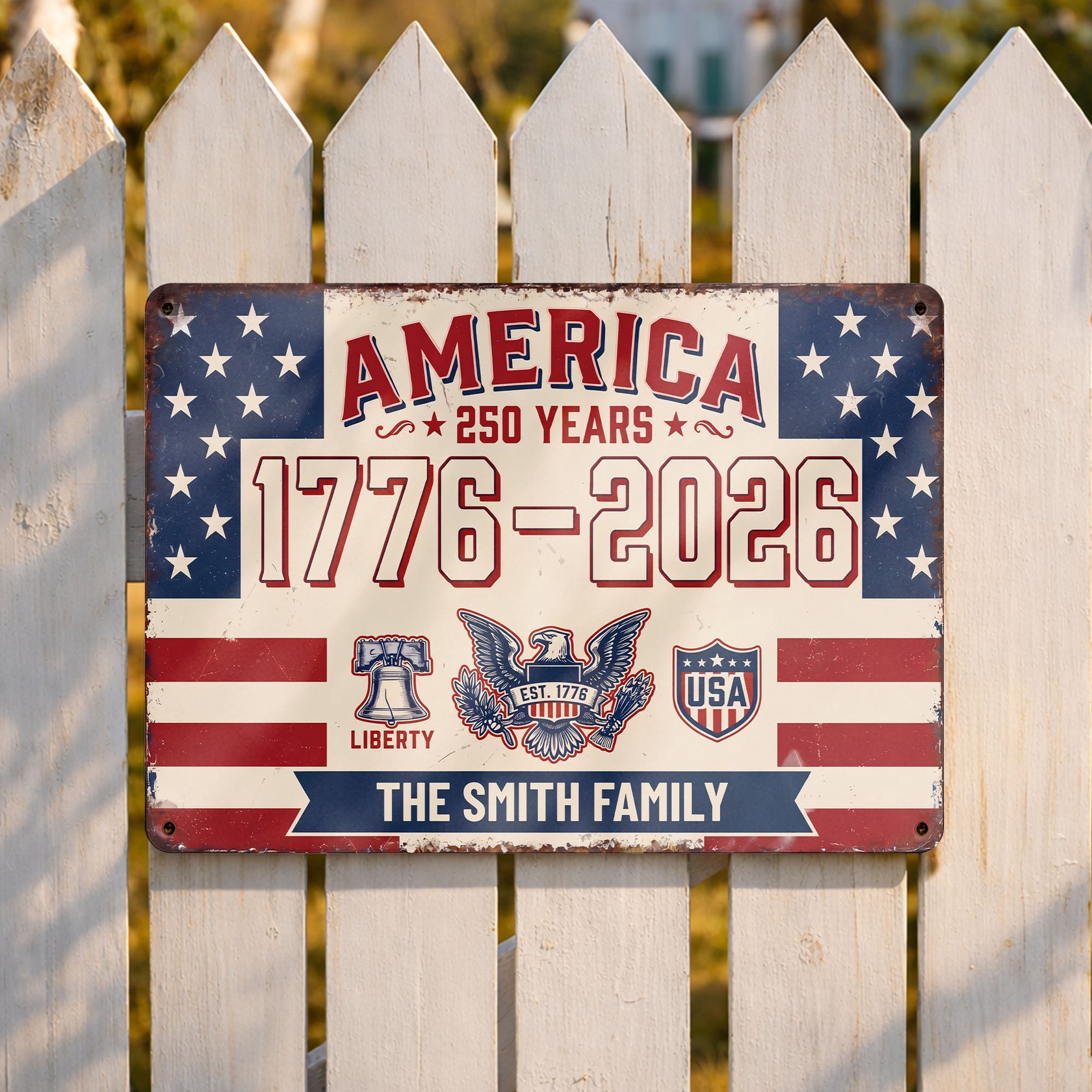America Liberty USA, Personalized Metal Sign, Gift For Family and ...