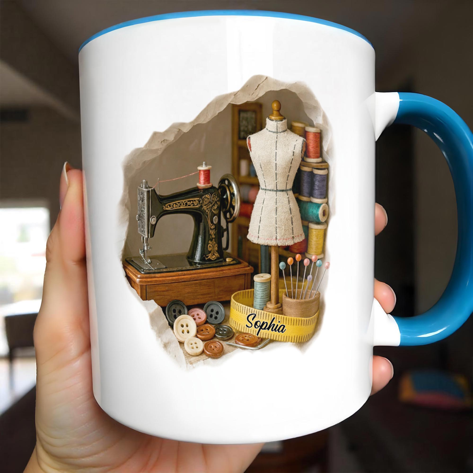 A World Like Sewing and Crafting,Custom Accent Mug,Gift For Crafters ...