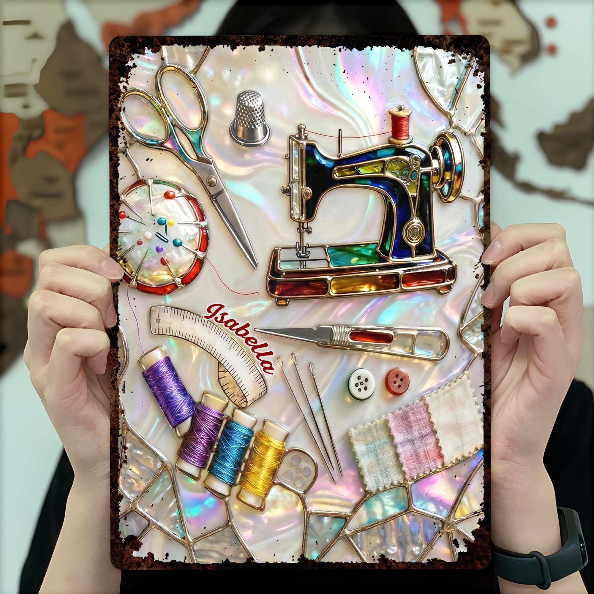 Celebrate Creativity With Our Sewing Themed Design,Personalized Metal ...