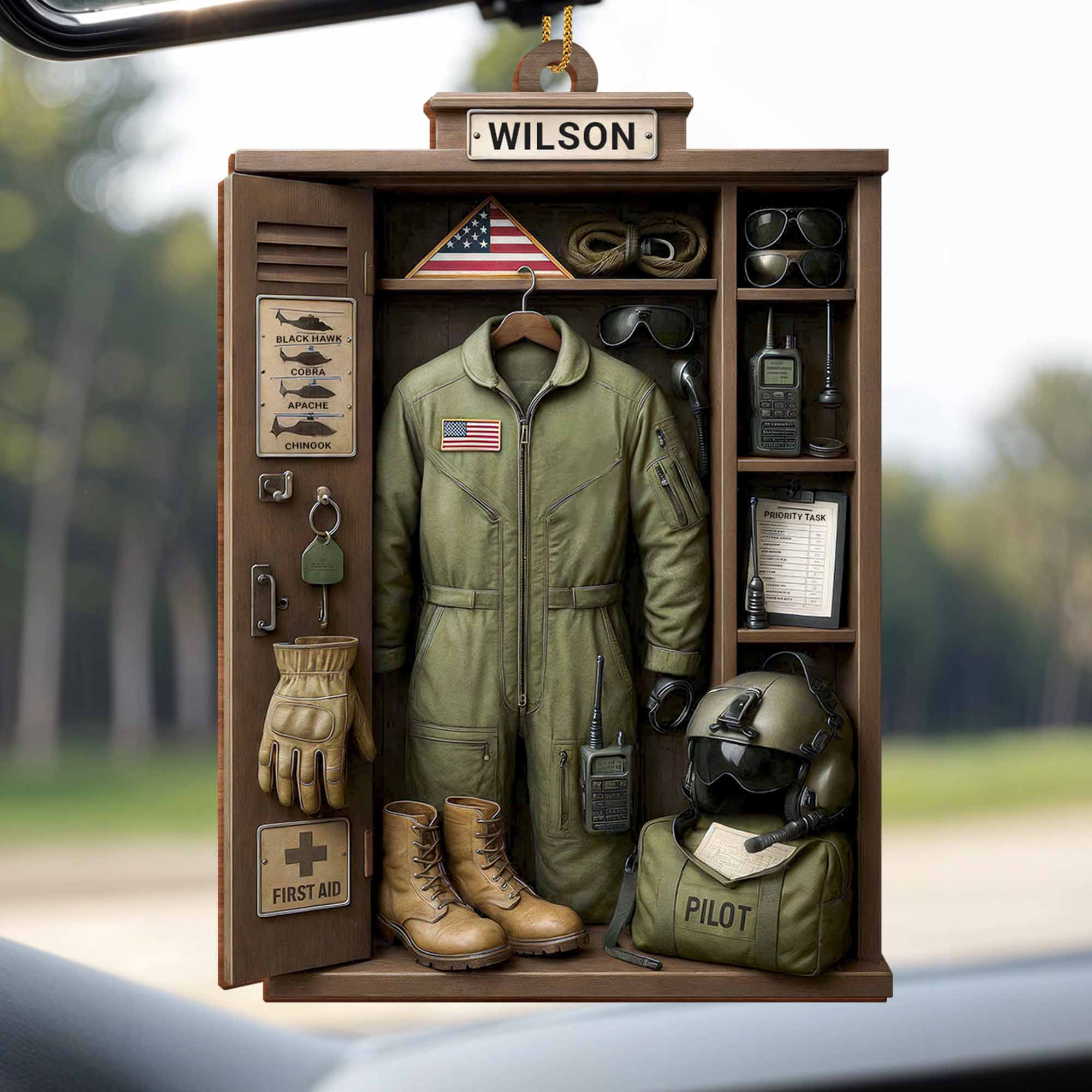 Celebrate A Hero's Journey With Military Uniform And Boots, Custom Wood ...
