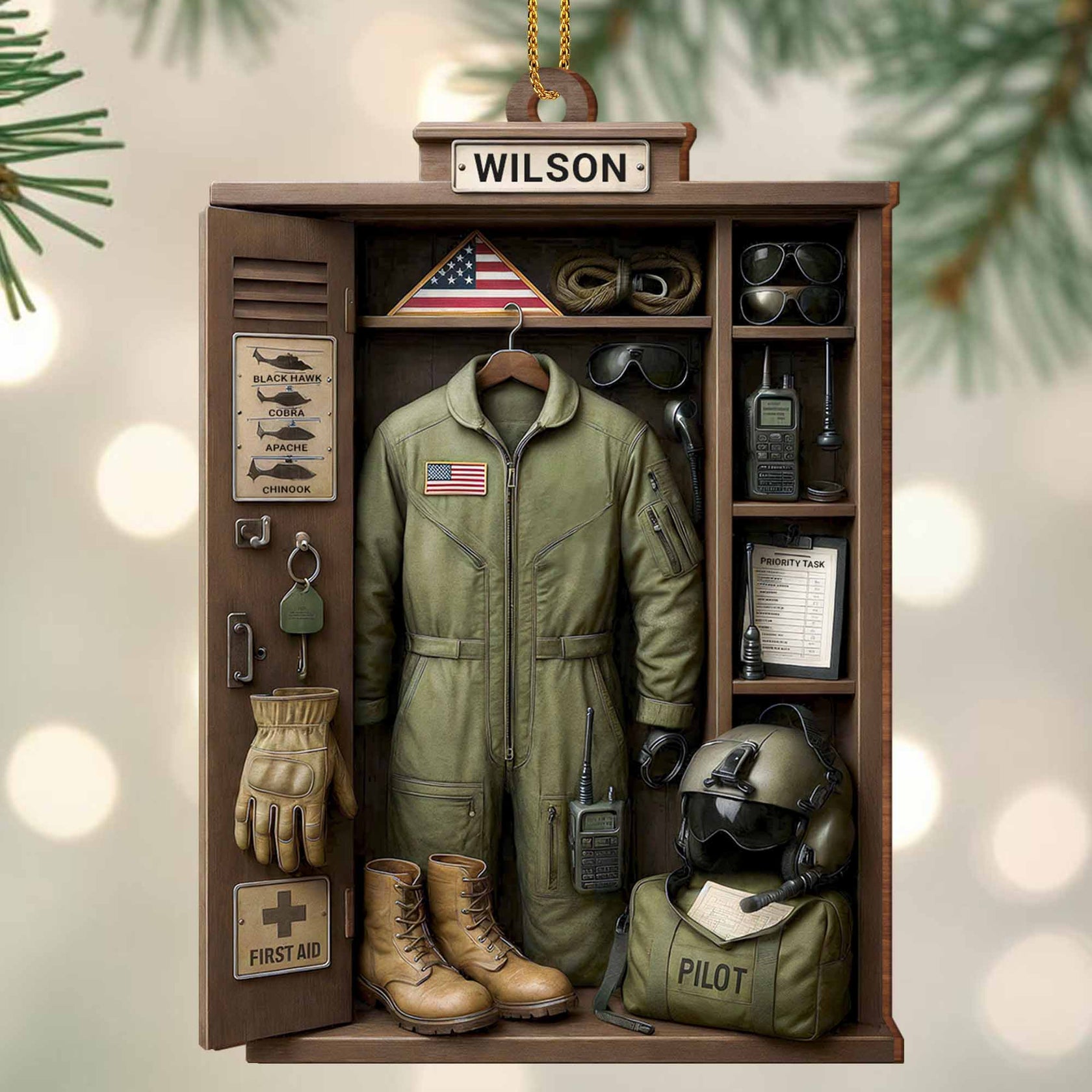 Celebrate A Hero's Journey With Military Uniform And Boots, Custom Wood ...